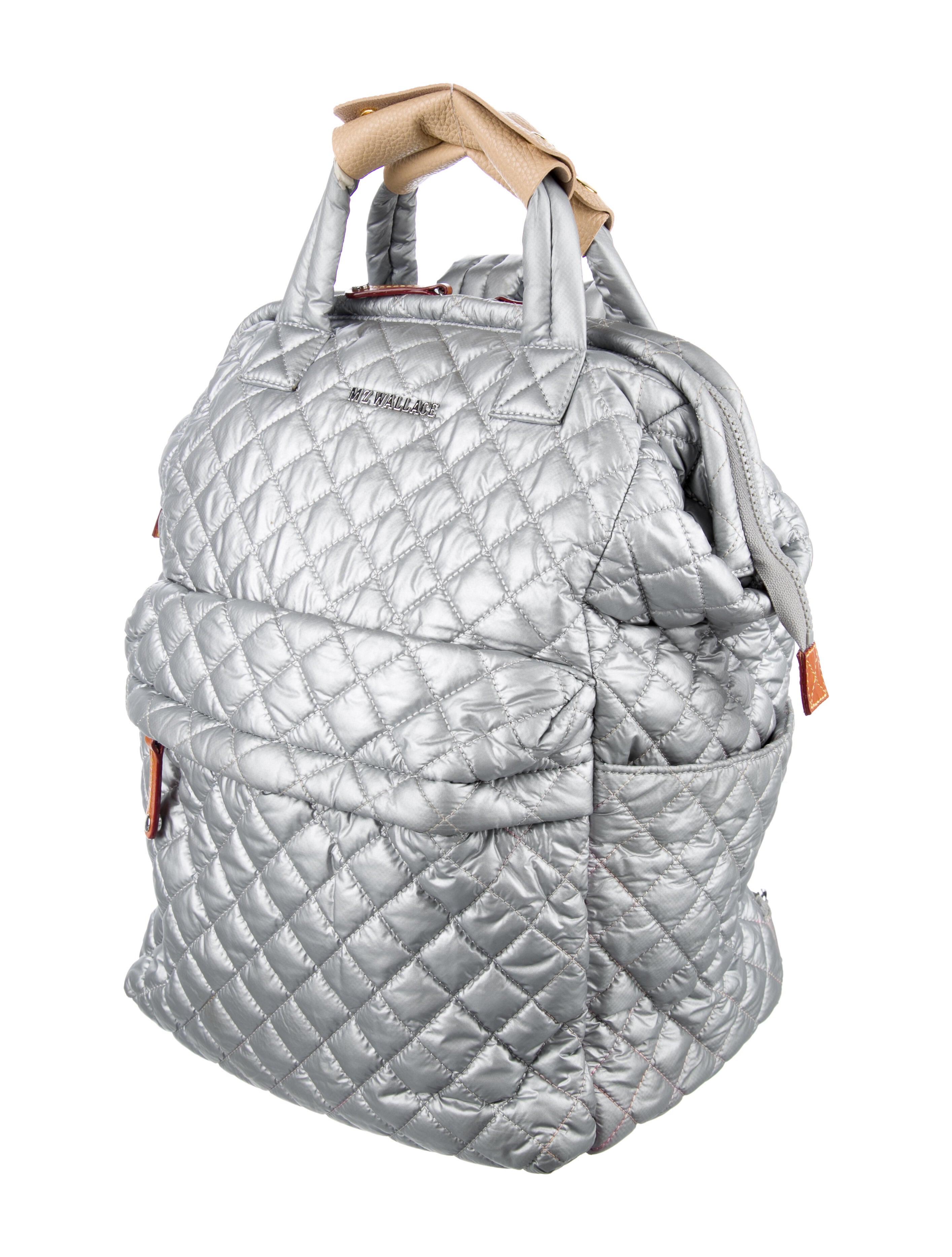MZ Wallace Nylon Quilted Backpack - Grey Backpacks, Handbags ...