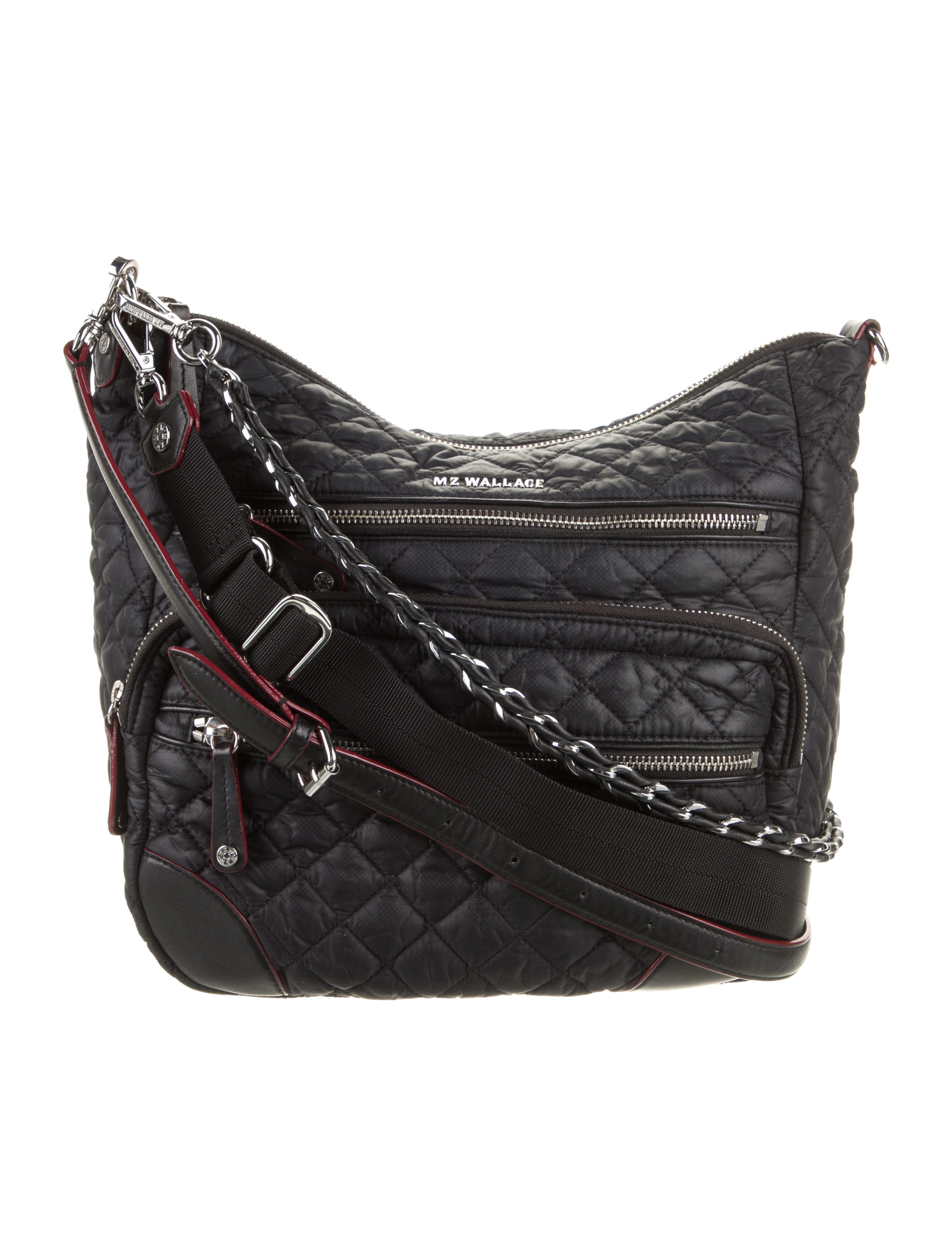 MZ Wallace Leather Trimmed Shoulder Bag - Black Shoulder Bags, Handbags ...