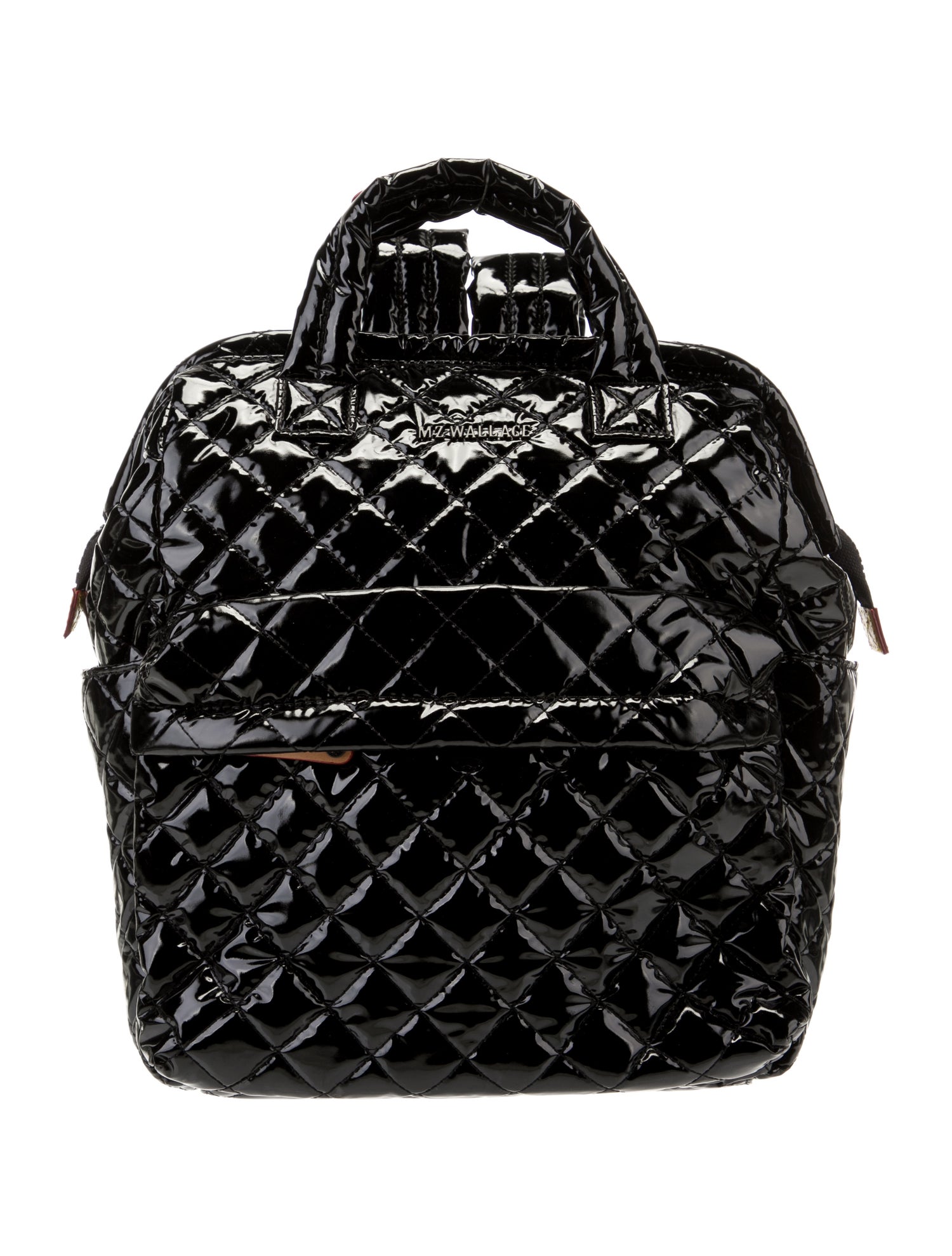 MZ Wallace Leather Trim Patent Leather Backpack - Black Backpacks ...