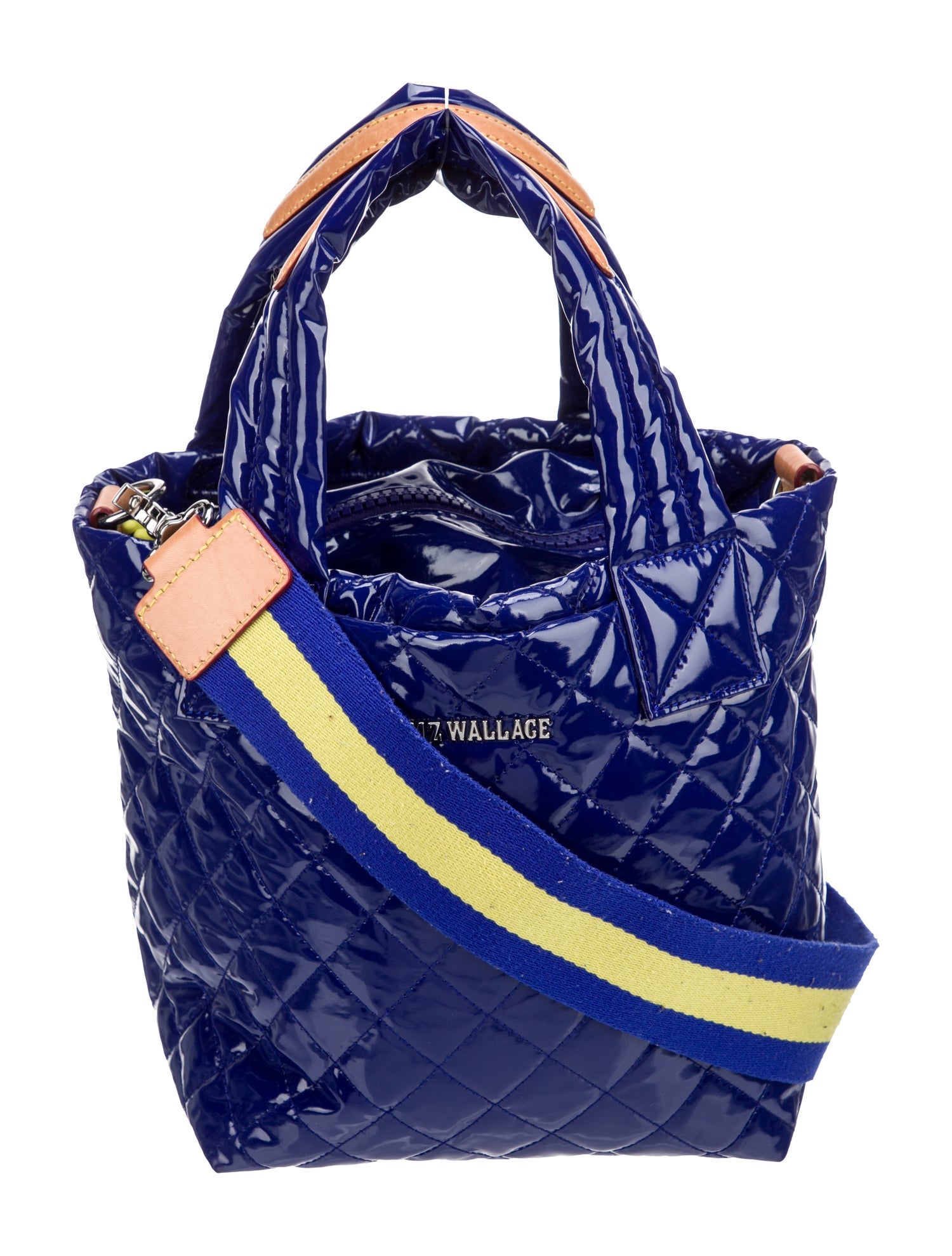 MZ Wallace Leather Trim Patent Leather Handle Bag - Blue Handle Bags ...