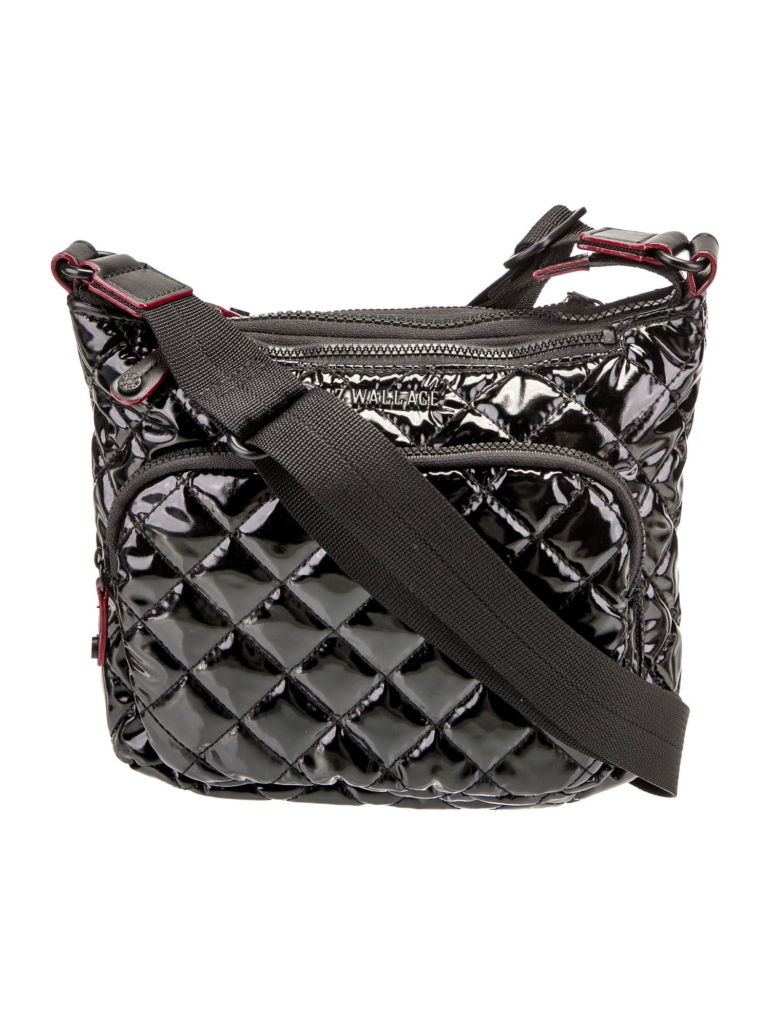 MZ Wallace Patent Leather Messenger Bag - Black Crossbody Bags ...