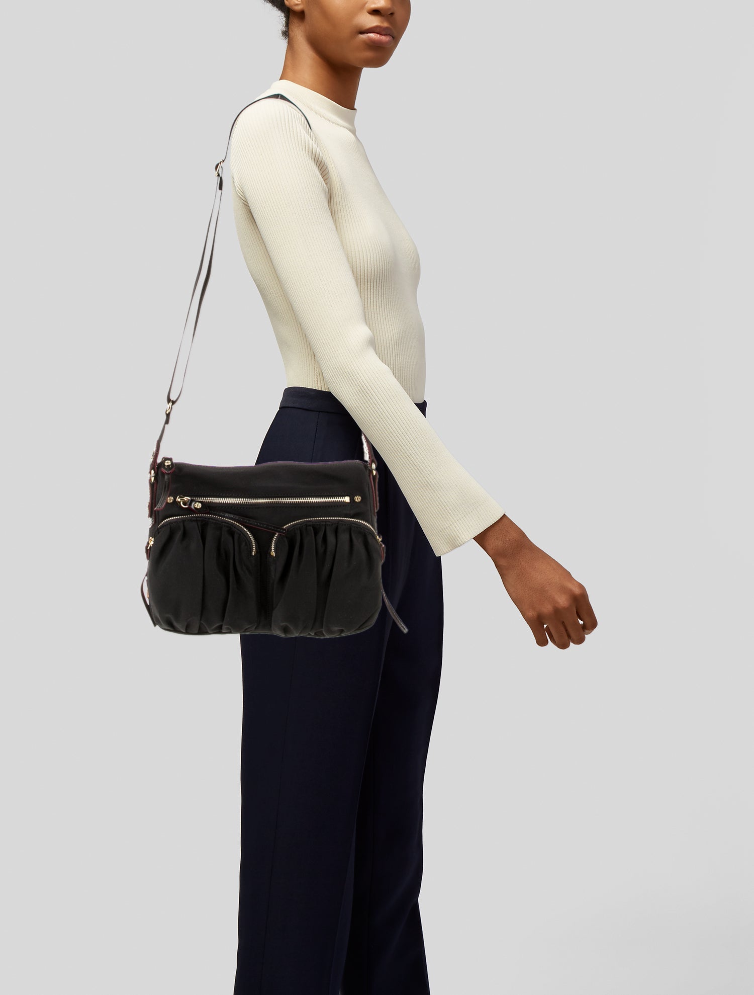 MZ Wallace Nylon Messenger Bag - Black Crossbody Bags, Handbags ...