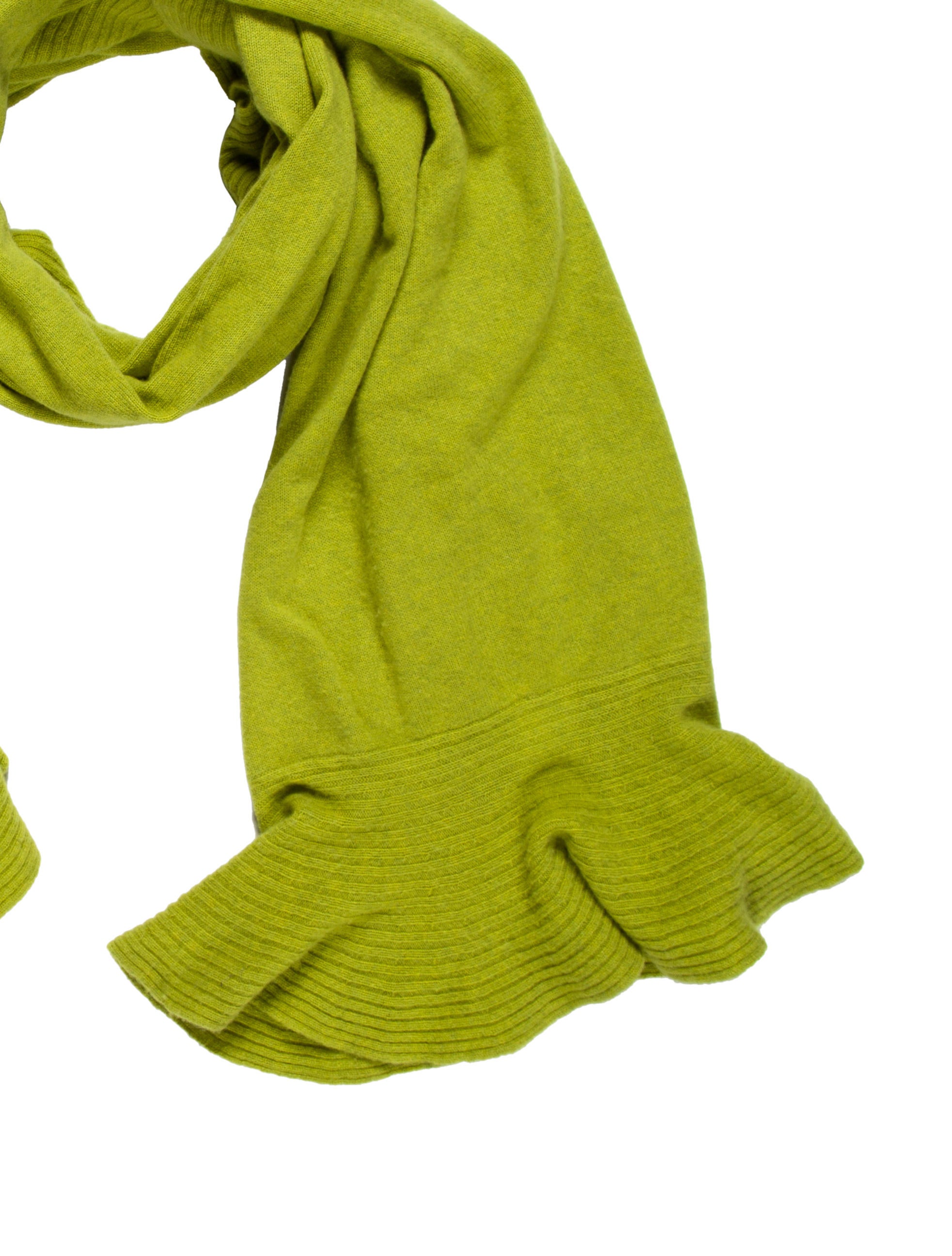 Magaschoni Cashmere Ruffle Scarf - Green Scarves and Shawls ...