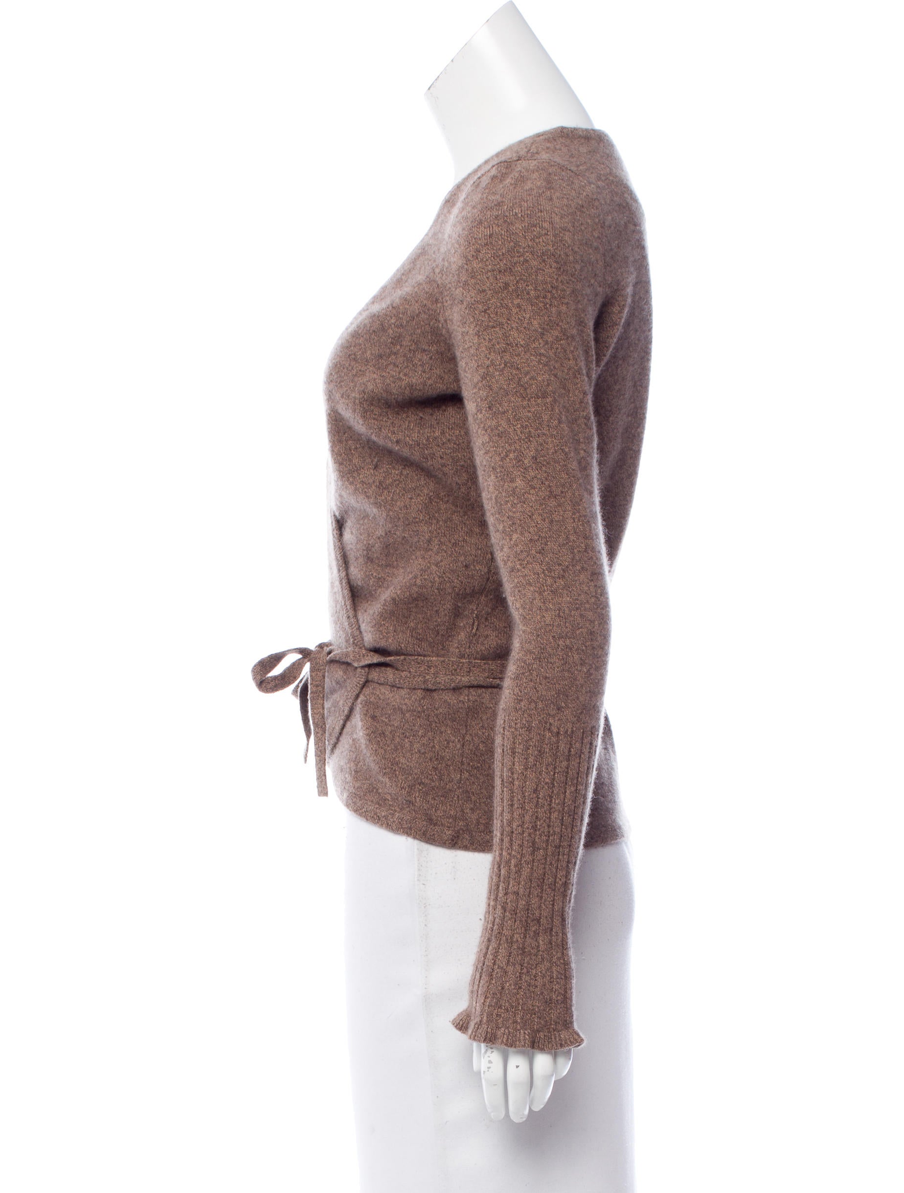 Magaschoni Cashmere-Blend Wrap Cardigan - Brown Knitwear, Clothing ...