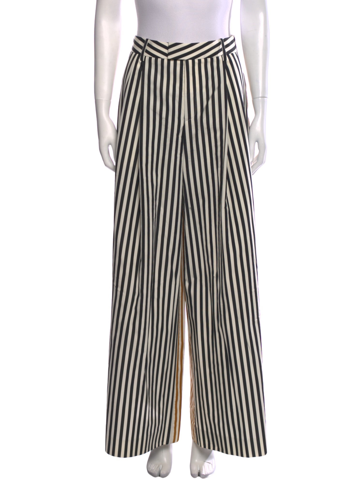 Partow Striped Wide Leg Pants - White, 12" Rise Pants, Clothing ...
