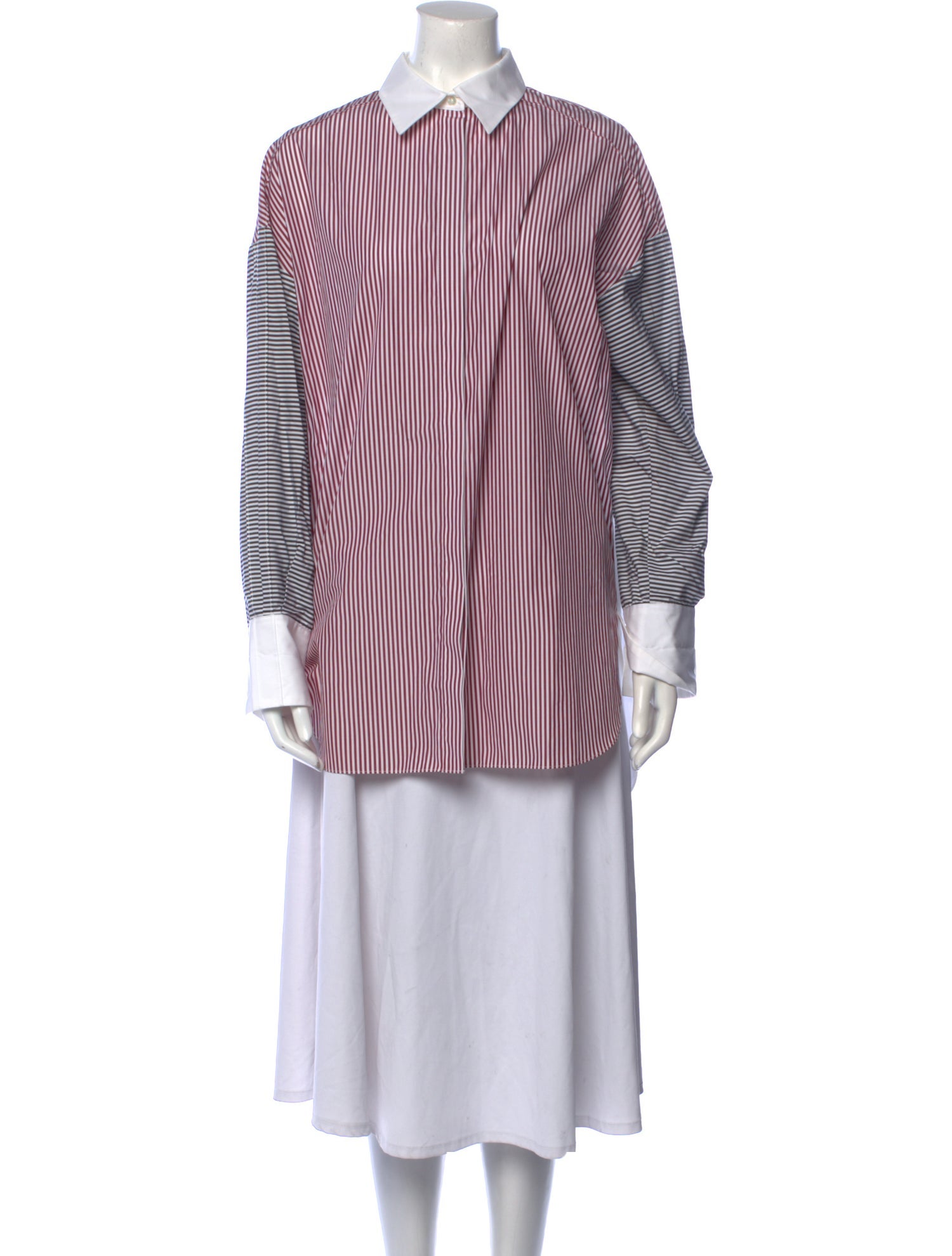 Partow Striped Long Sleeve Tunic - Burgundy Tops, Clothing - WN321751 ...