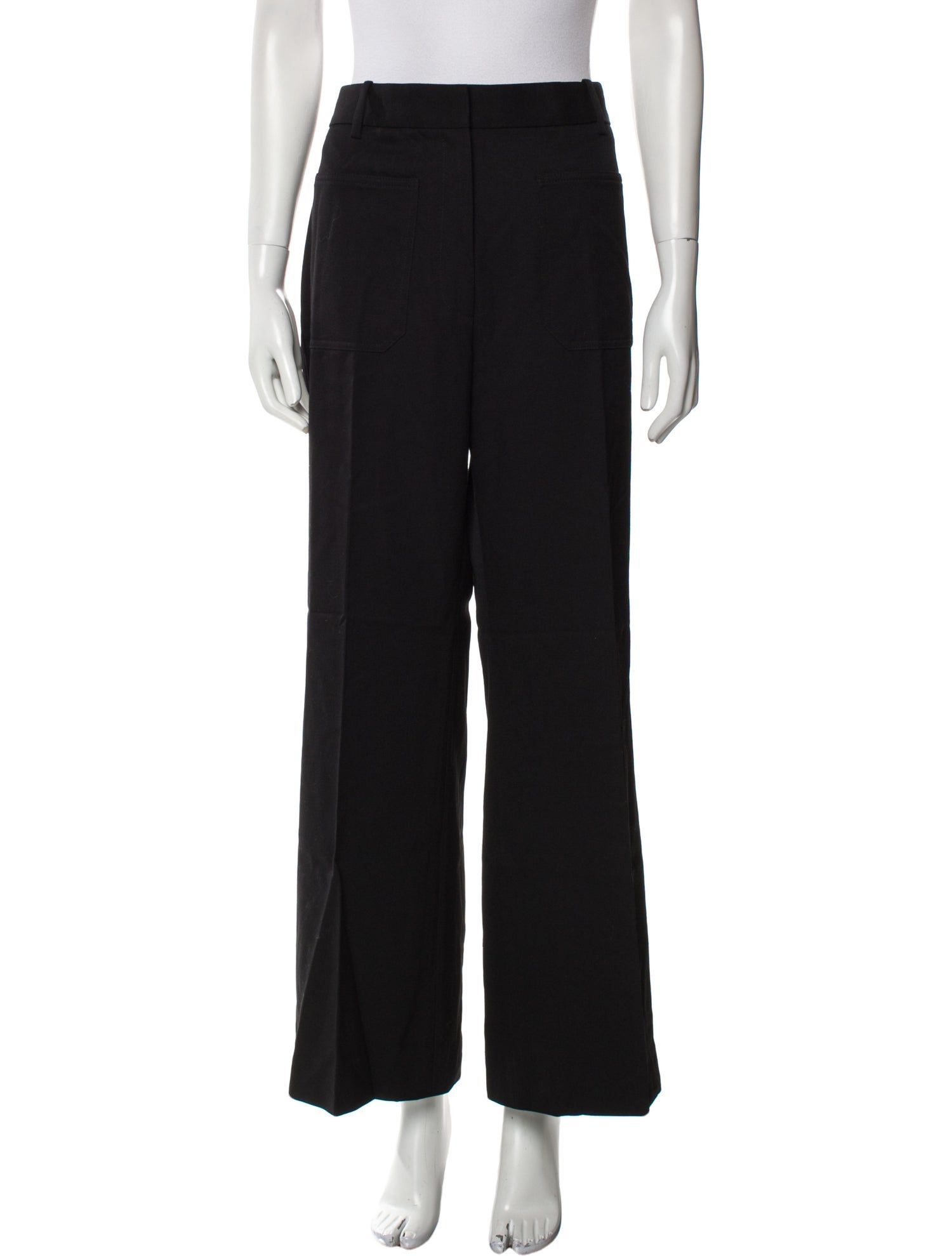 Reformation x Camille Rowe Wide Leg Pants - Black, 11.25" Rise Pants ...