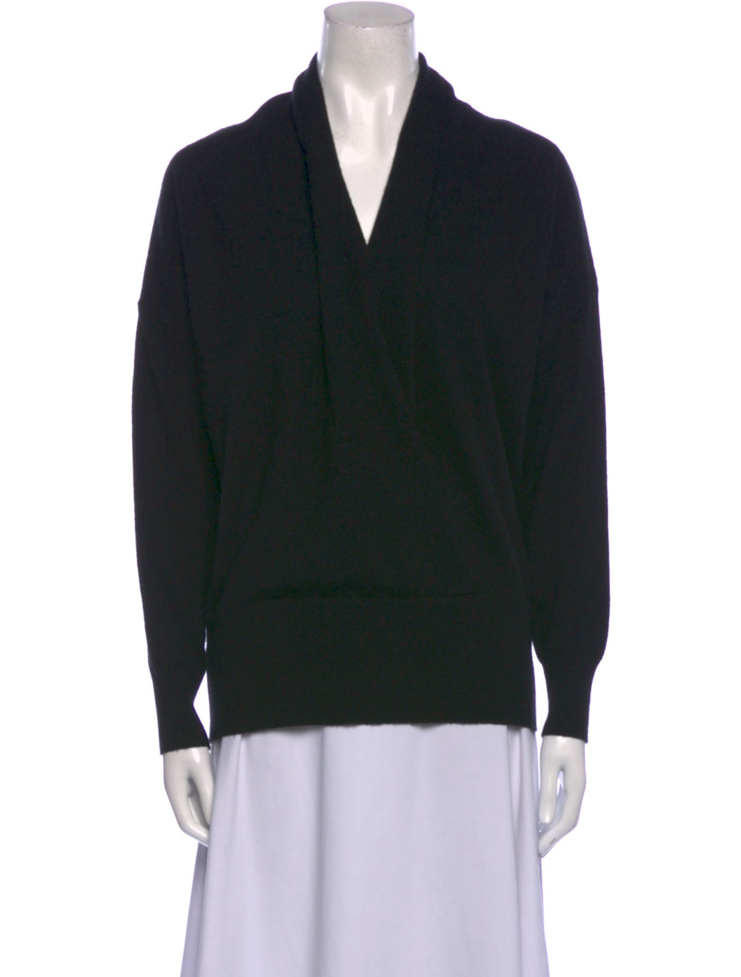 Nili Lotan Cashmere V-Neck Sweater - Black Knitwear, Clothing ...
