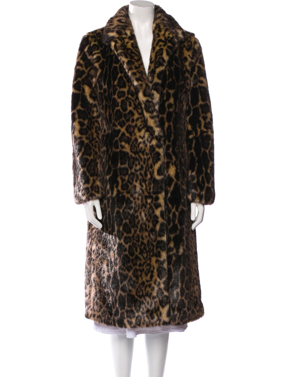 Nili Lotan Faux Fur Coat Brown Animal Print Faux Fur … - Gem
