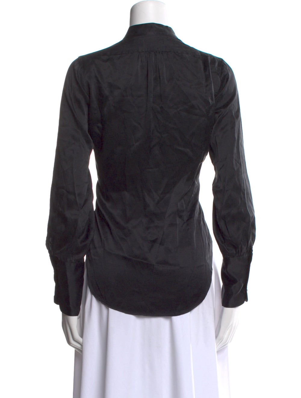 Nili Lotan Silk V-Neck Blouse - Black Tops, Clothing - WN5153567 | The ...