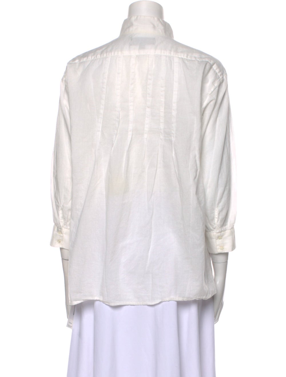Nili Lotan Mock Neck Three-Quarter Sleeve Blouse - White Tops, Clothing ...