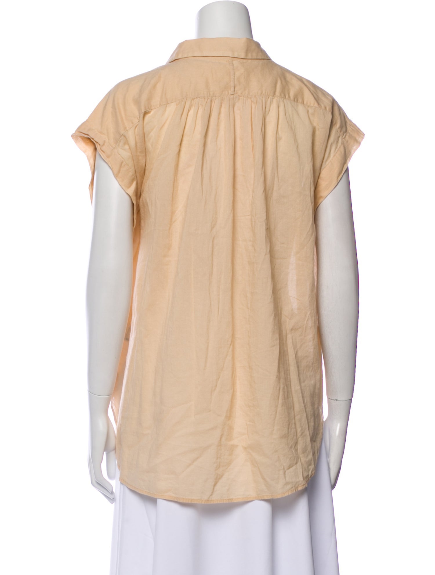 Nili Lotan Short Sleeve Button-Up Top - Neutrals Tops, Clothing ...
