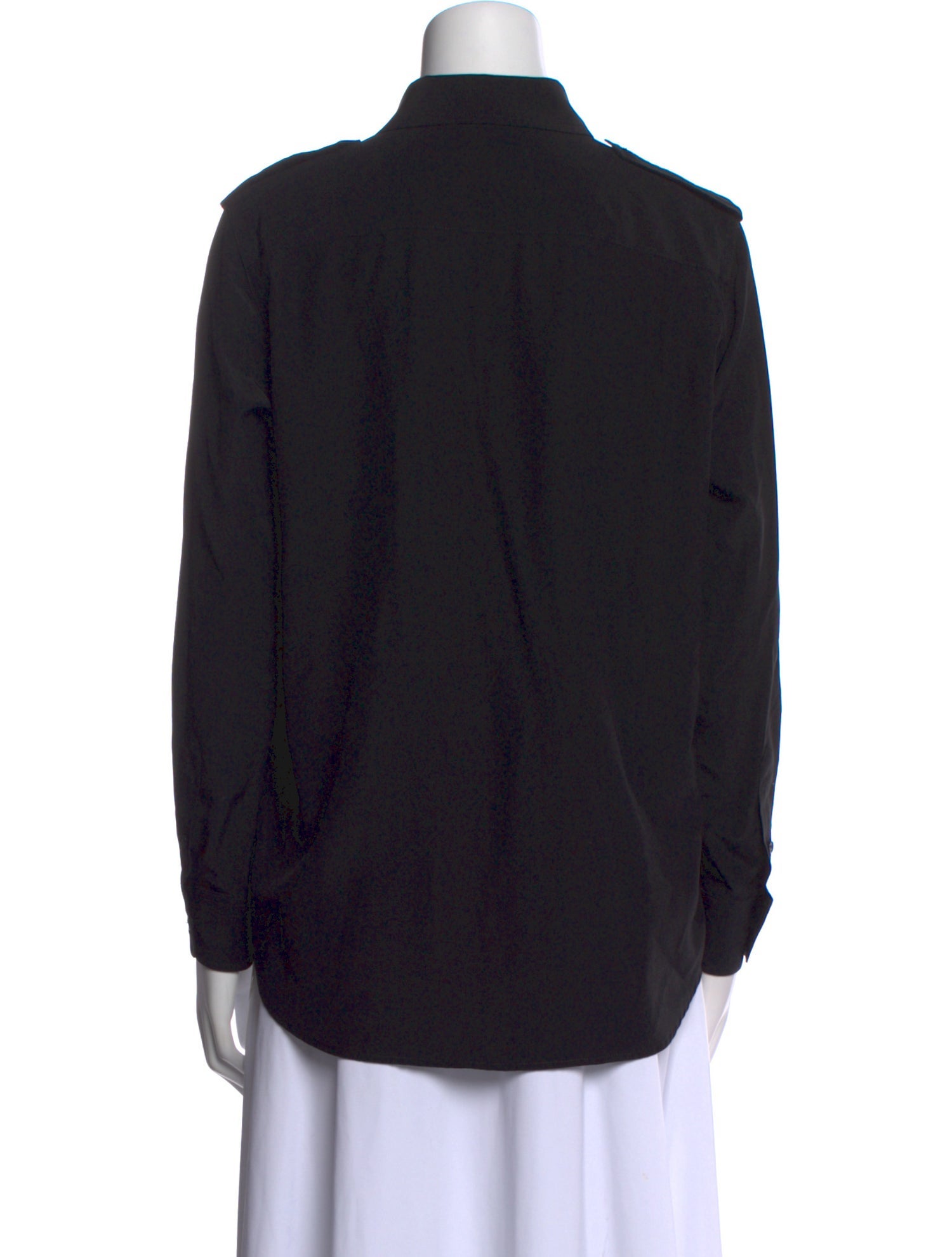 Nili Lotan Silk Long Sleeve Button-Up Top - Black Tops, Clothing ...