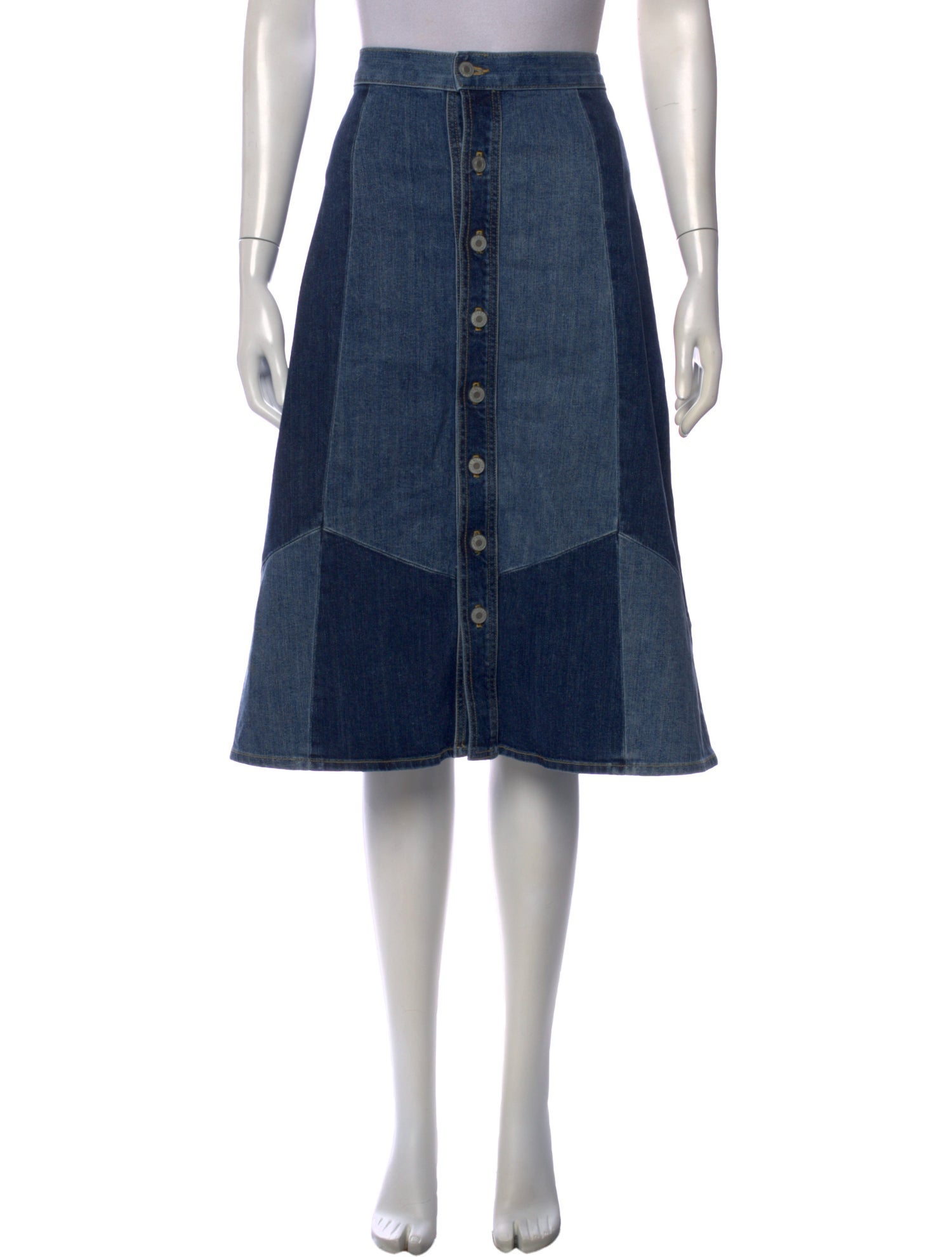 Nili Lotan Colorblock Pattern Knee-Length Skirt - Blue Skirts, Clothing ...
