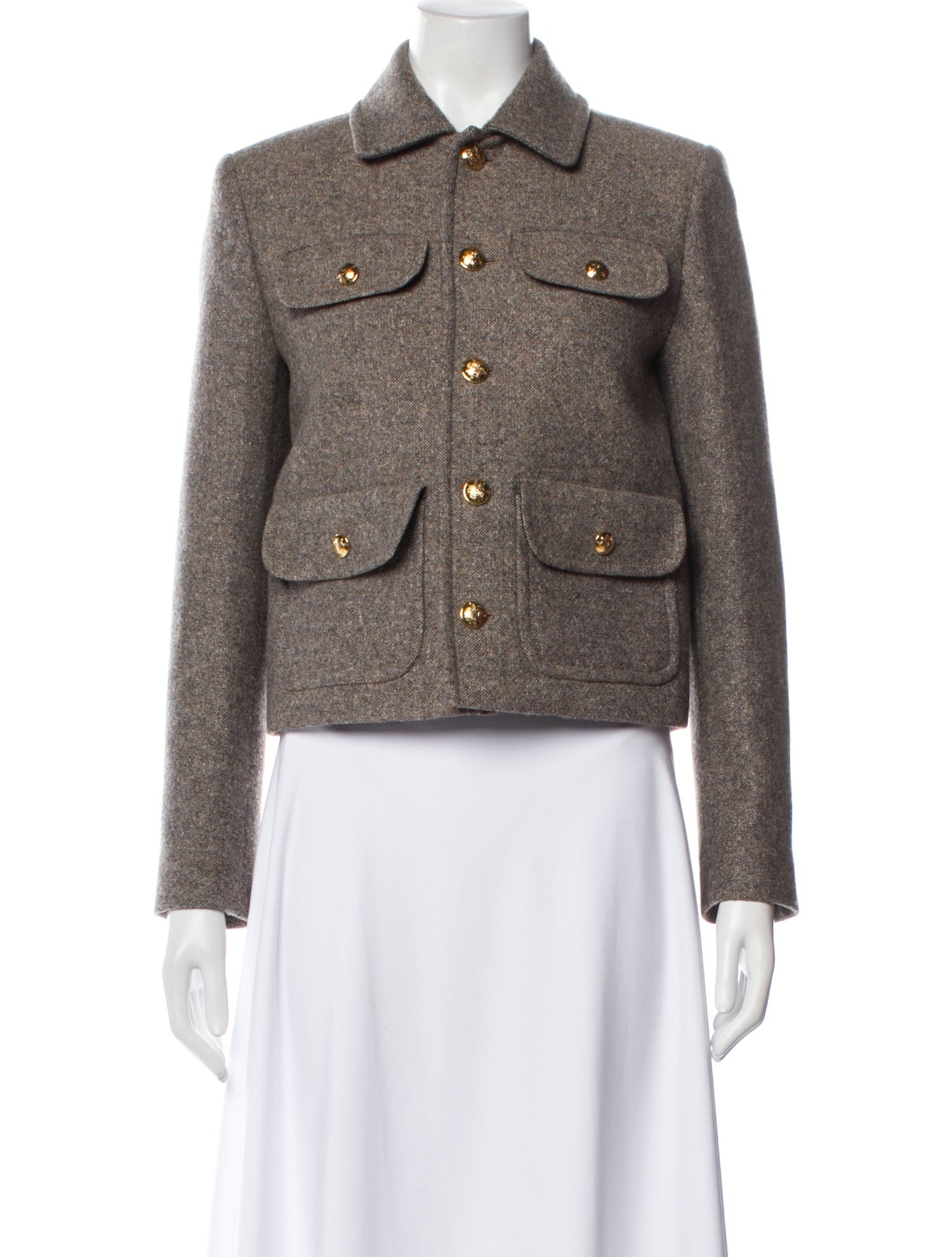Nili Lotan Virgin Wool Denim Jacket - Grey Jackets, Clothing ...