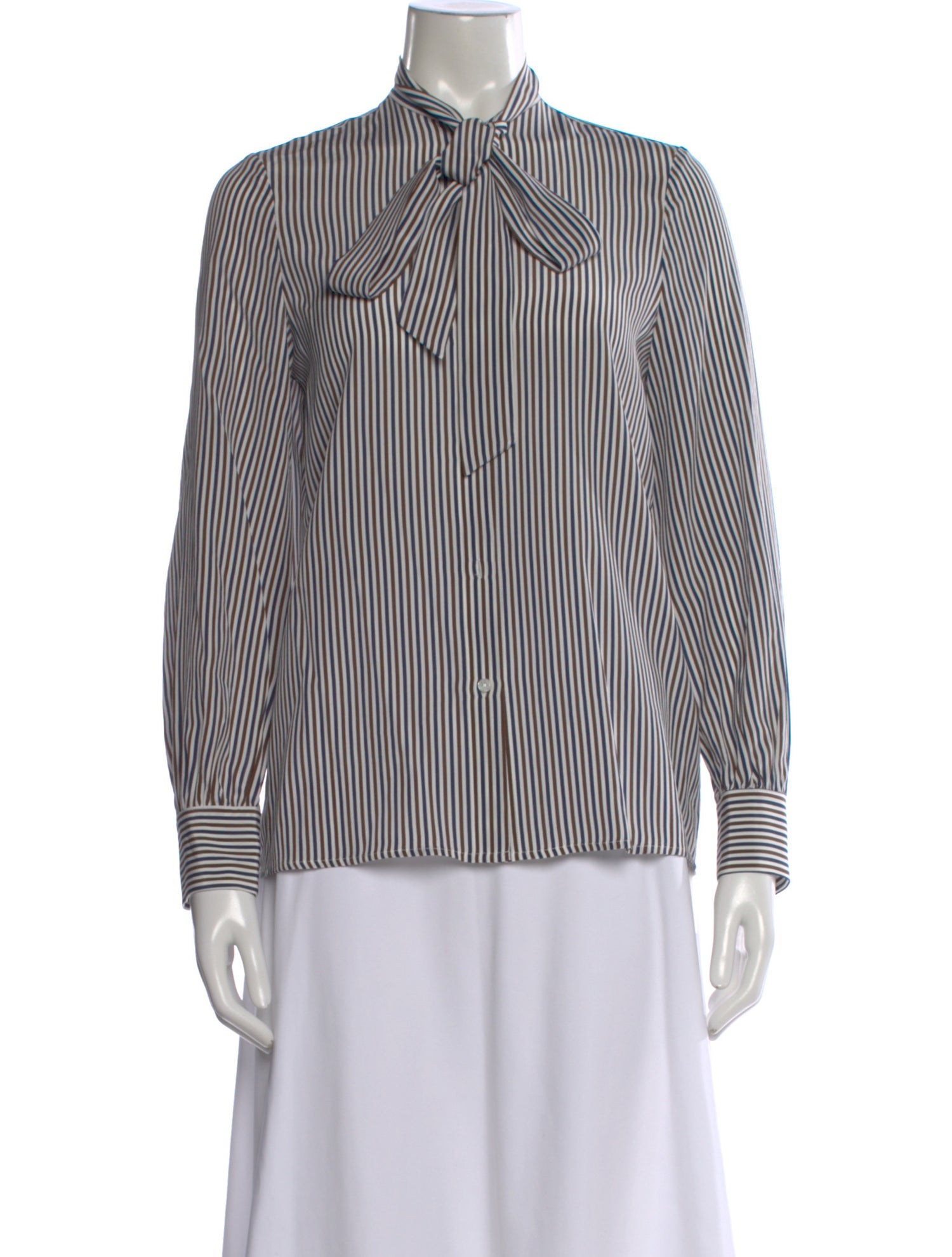Nili Lotan Silk Striped Blouse - White Tops, Clothing - WN5175664 | The ...