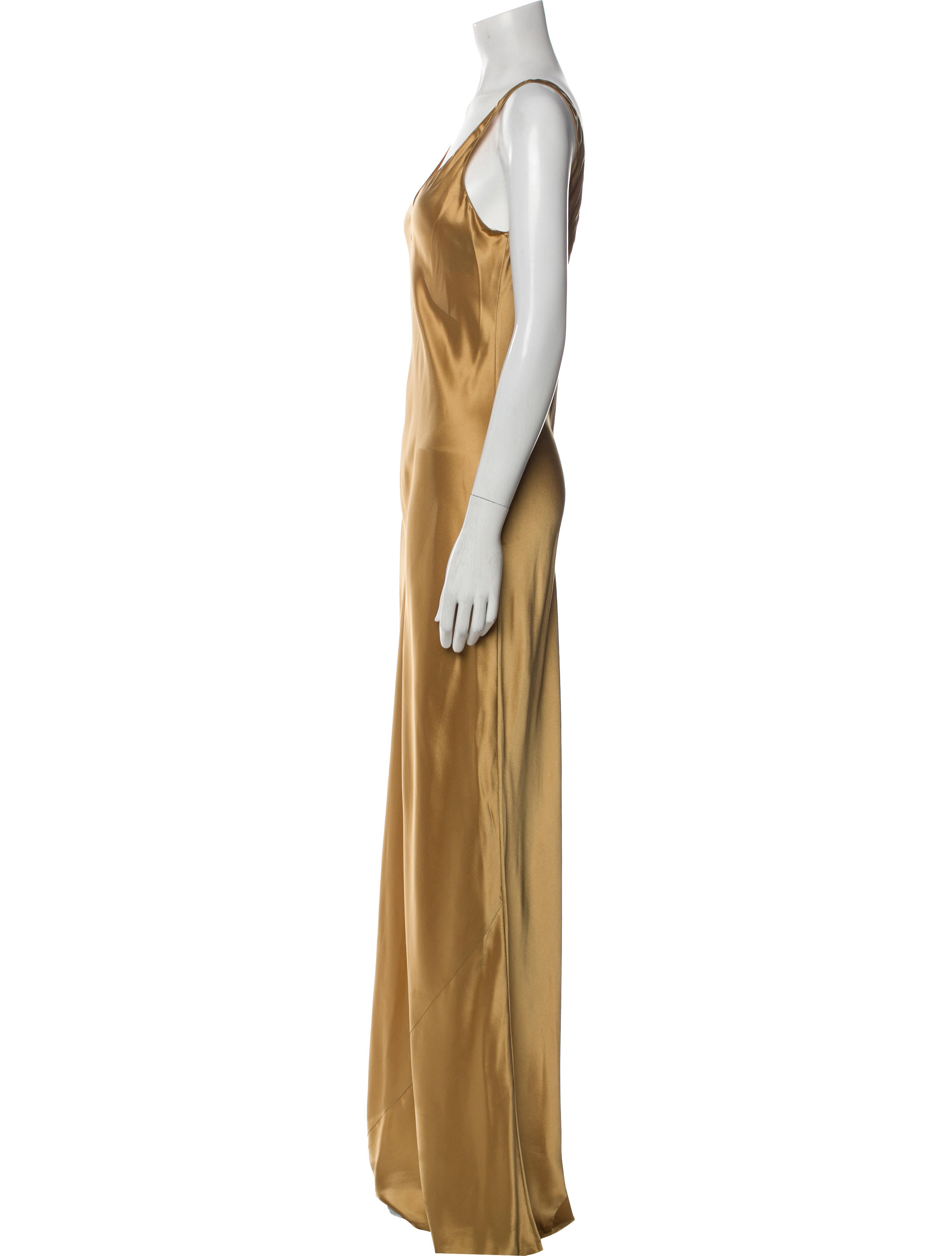 Nili Lotan Silk Long Dress w/ Tags - Gold Dresses, Clothing - WN557279 ...