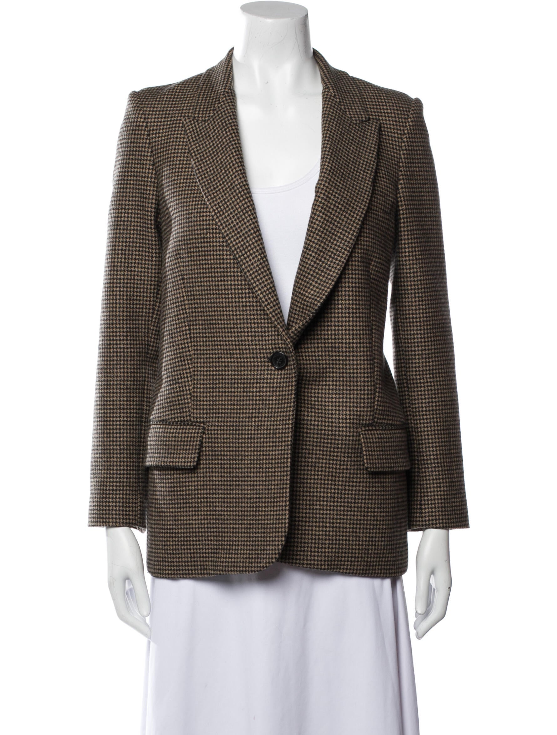 Nili Lotan Houndstooth Print Blazer w/ Tags - Brown Jackets, Clothing ...