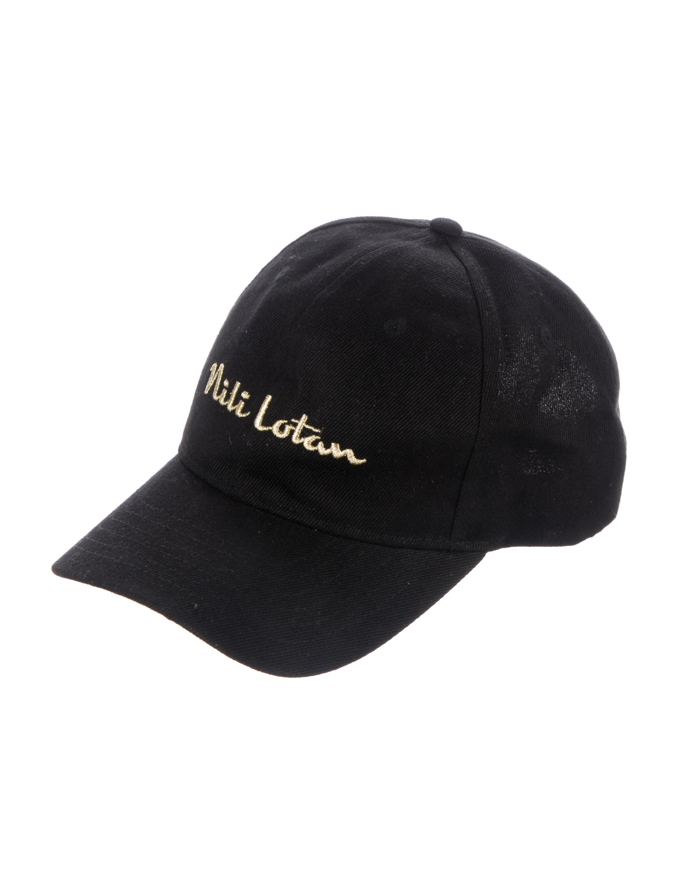 Nili Lotan Logo Adjustable 6-Panel Hat - Black Hats, Accessories ...