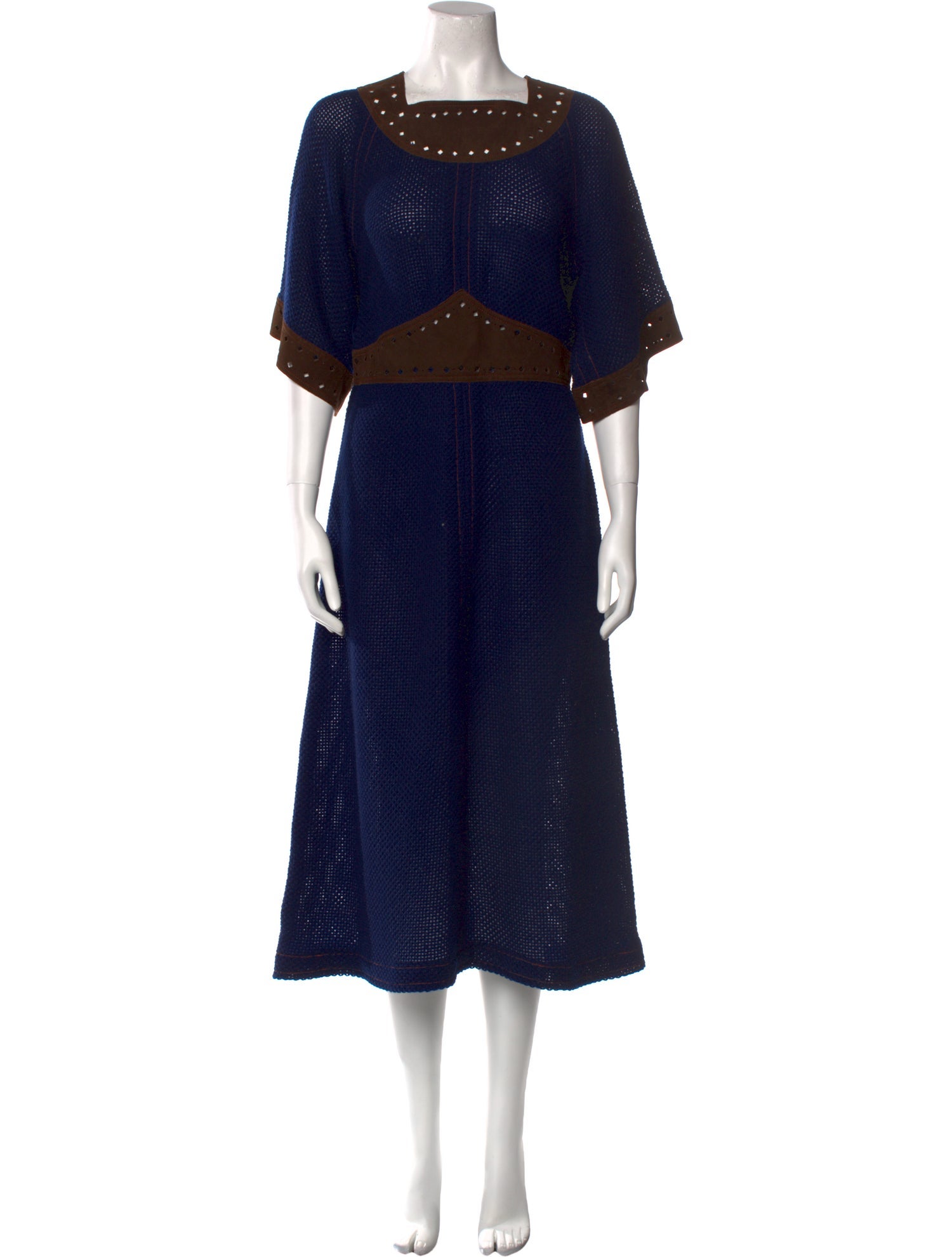 Nan Duskin Wool Long Dress - Blue Dresses, Clothing - WNACN20039 | The ...