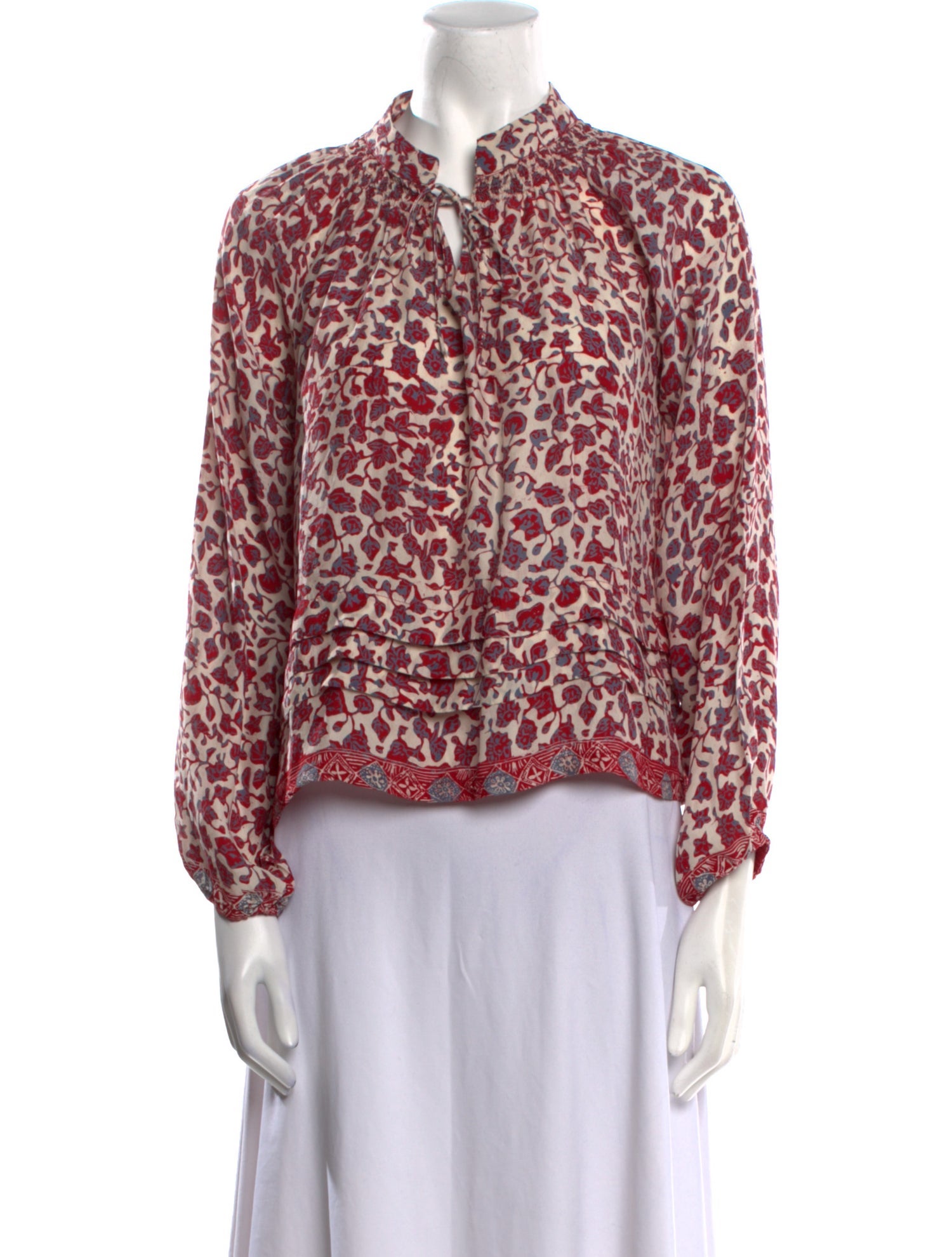 Natalie Martin Silk Floral Print Blouse - White Tops, Clothing ...