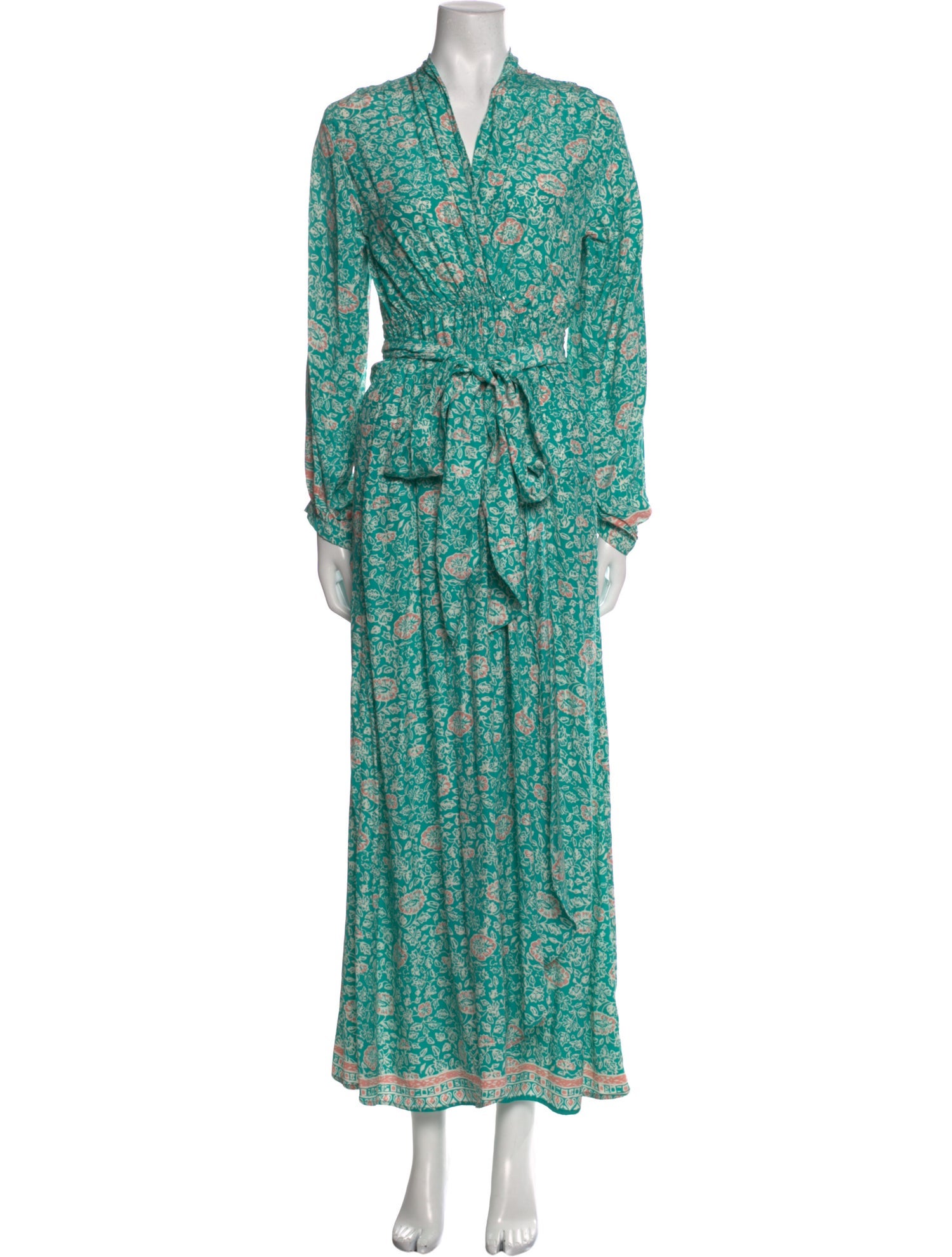 Natalie Martin Silk Long Dress - Green Dresses, Clothing - WNATM38477 ...