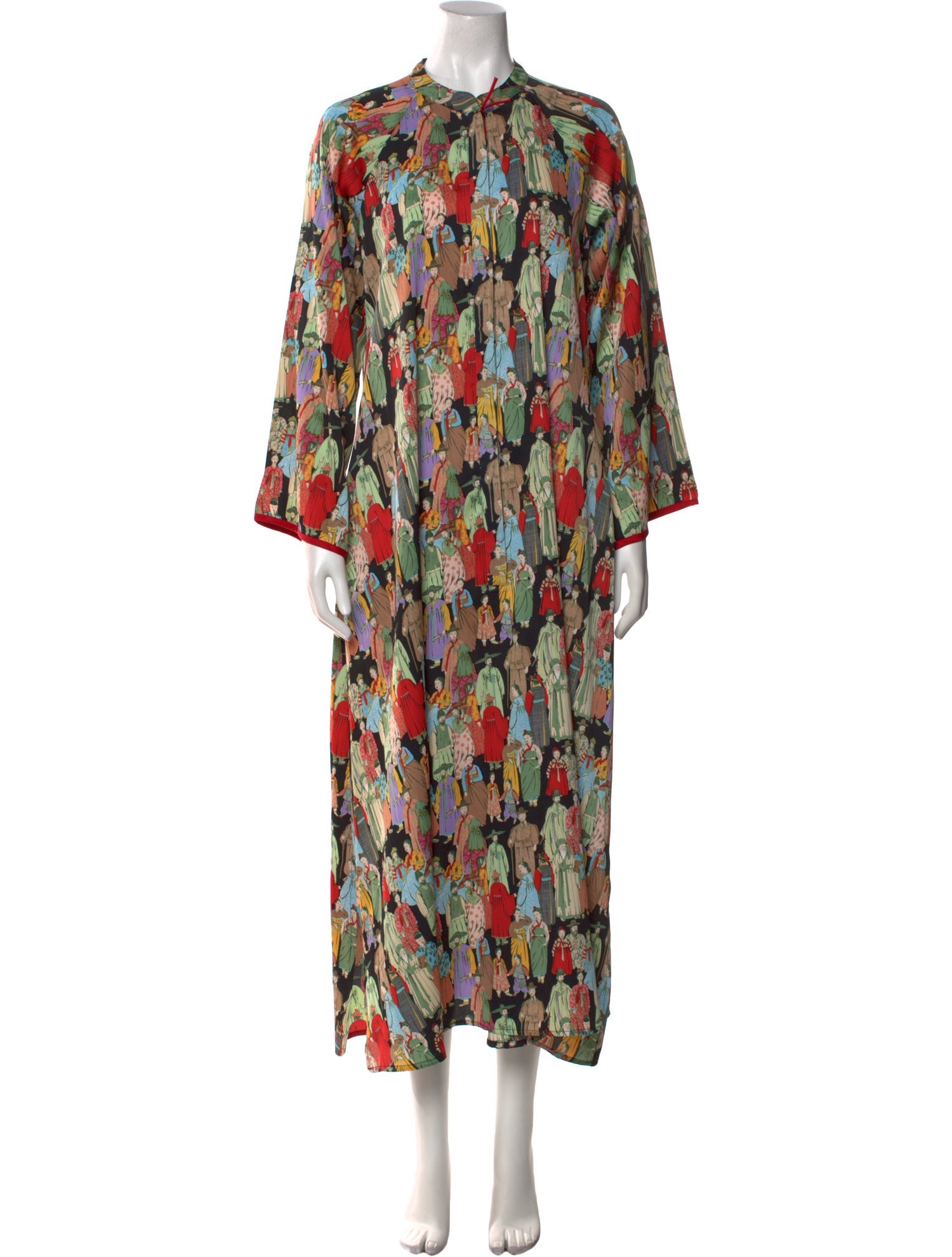 Natori Floral Print Long Dress - Black Dresses, Clothing - WNATO20935 ...