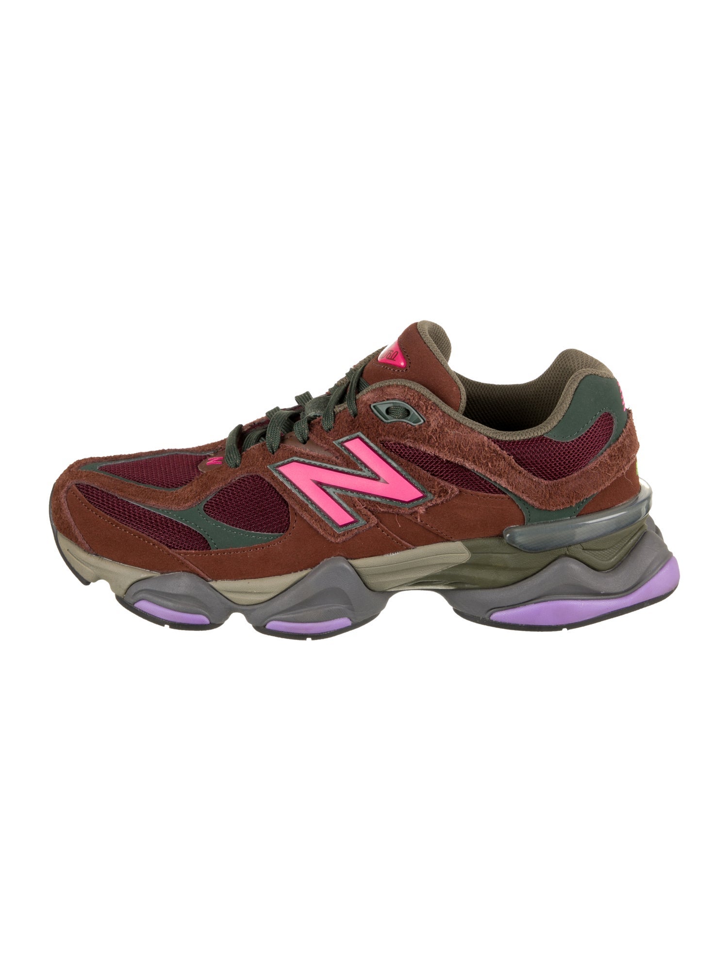 New Balance 9060 Rich Oak Burgundy Chunky Sneakers - Brown Sneakers ...