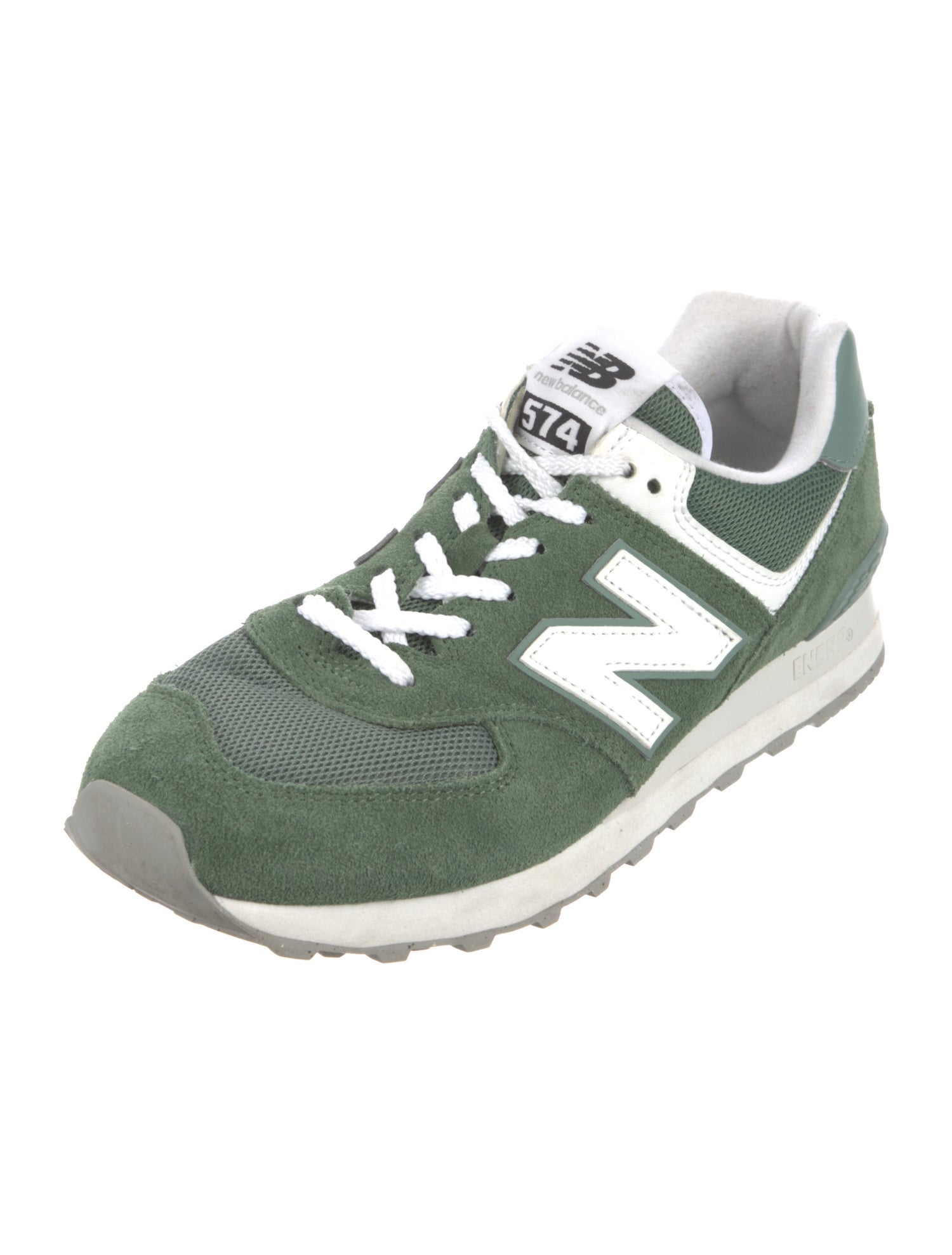 New Balance Suede Mesh Accents Athletic Sneakers - Green Sneakers ...
