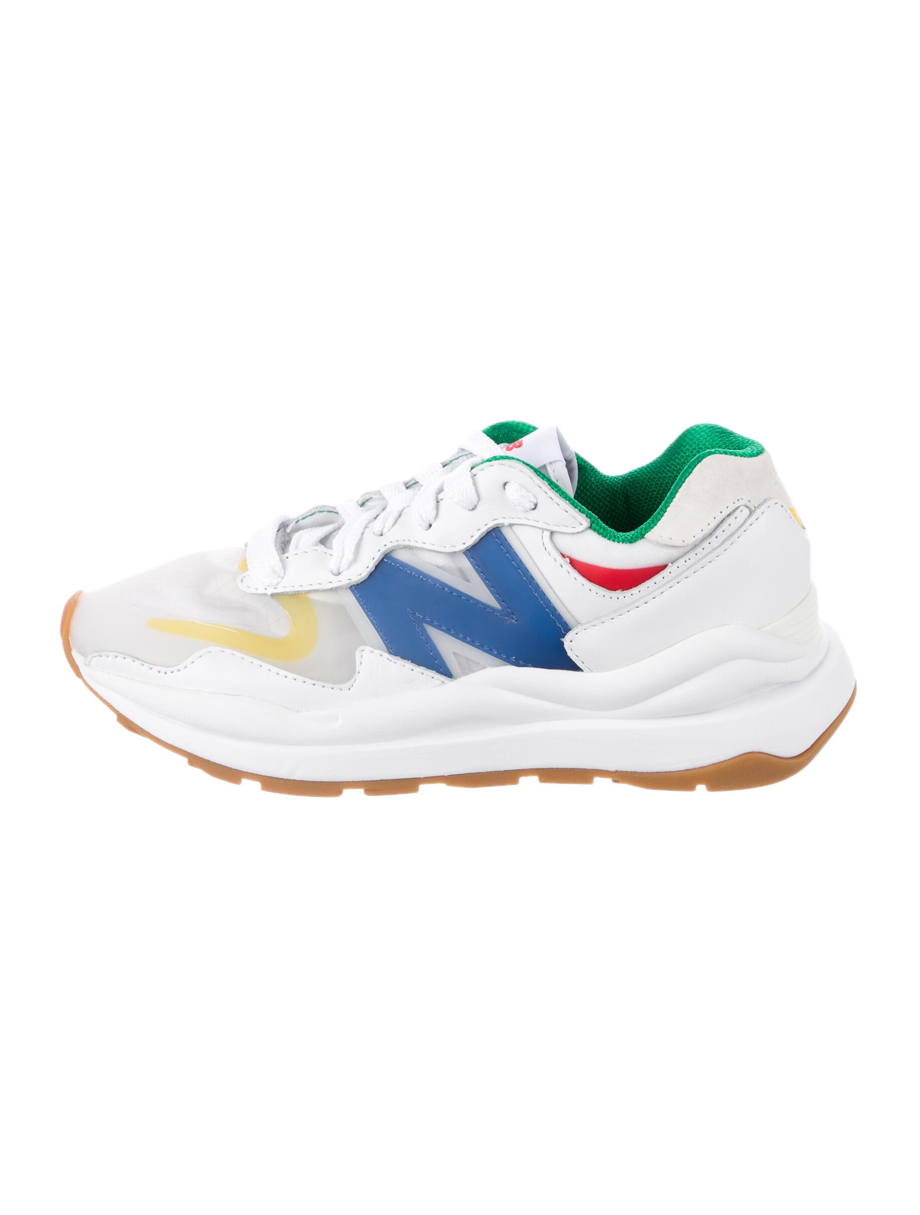 New Balance x Staud Leather Colorblock Pattern Athletic Sneakers w ...