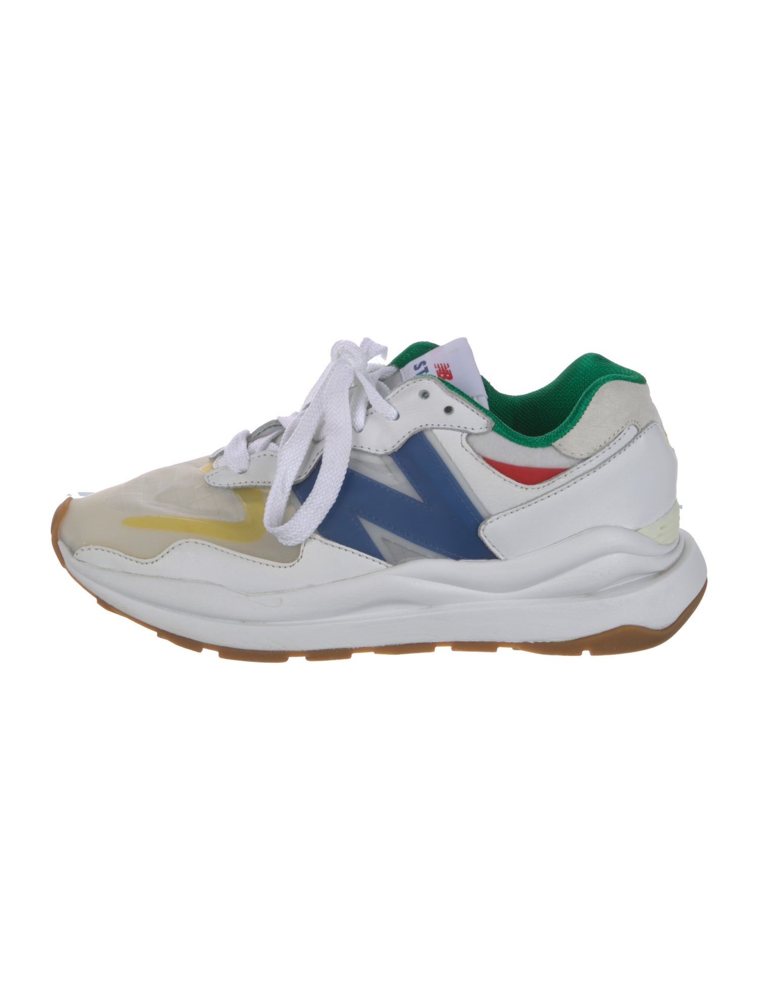 New Balance x Staud Leather Colorblock Pattern Athletic Sneakers ...