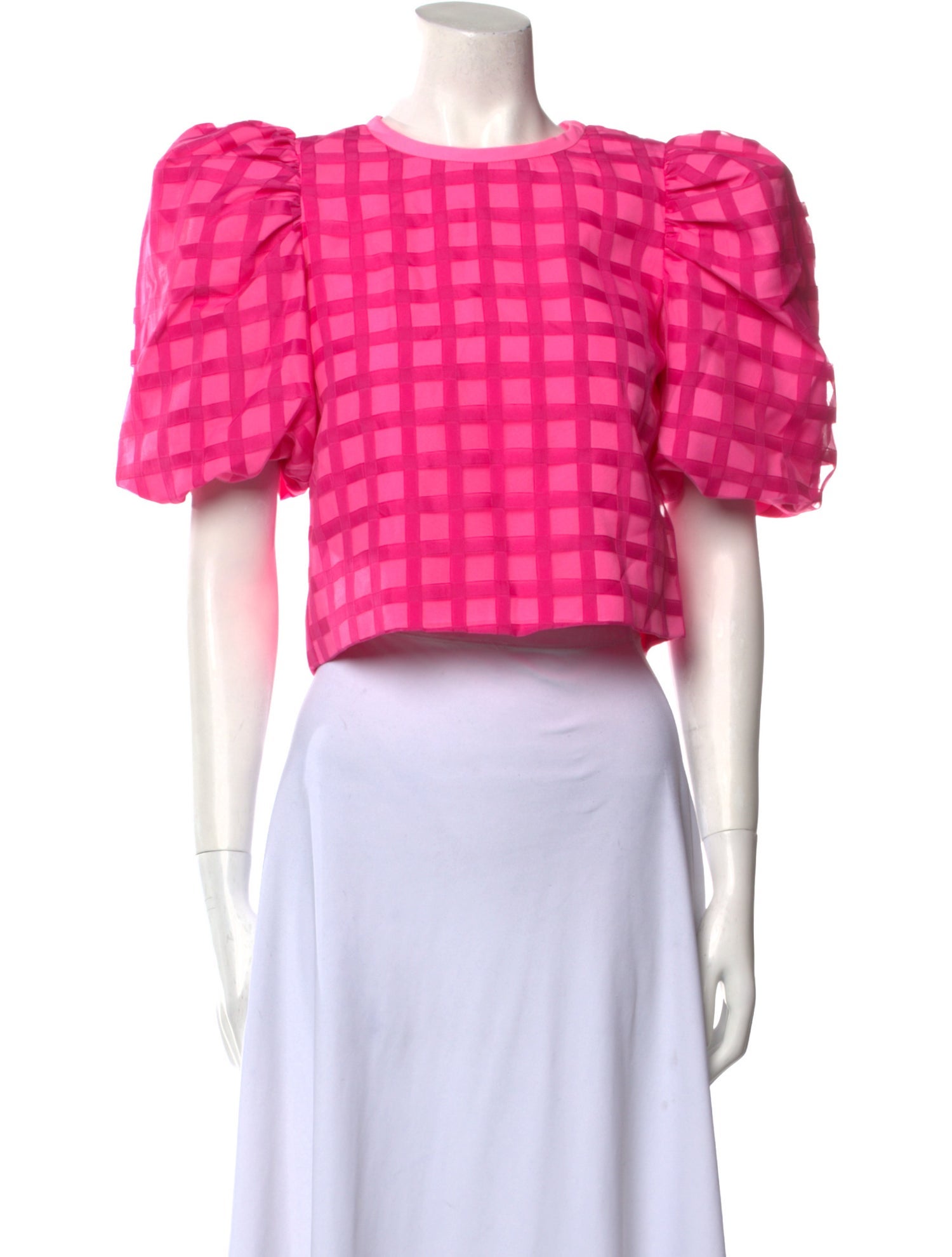 Neubyrne Plaid Print Crew Neck Crop Top w/ Tags - Pink Tops, Clothing ...