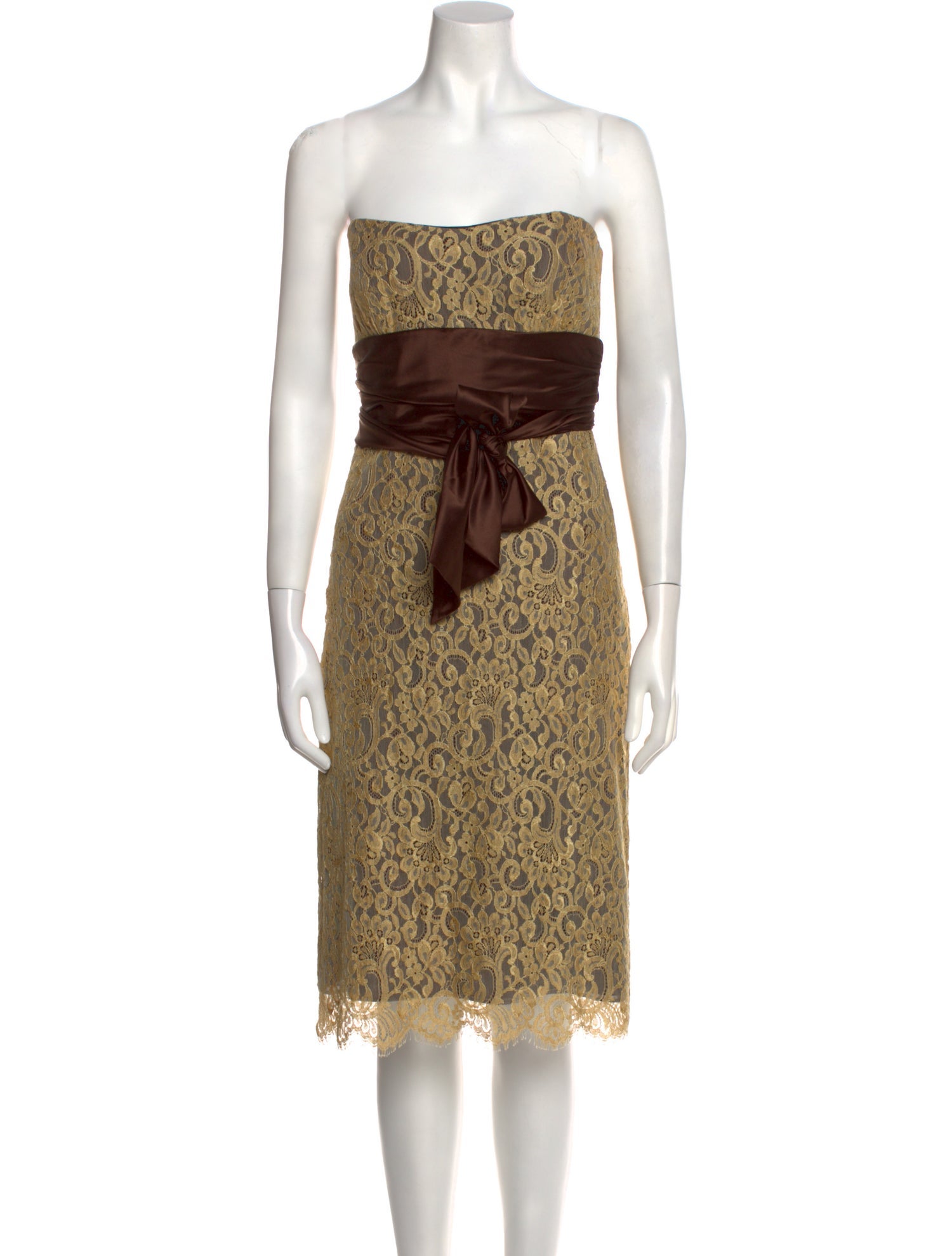 Nicole Miller Lace Pattern Mini Dress - Brown Dresses, Clothing ...