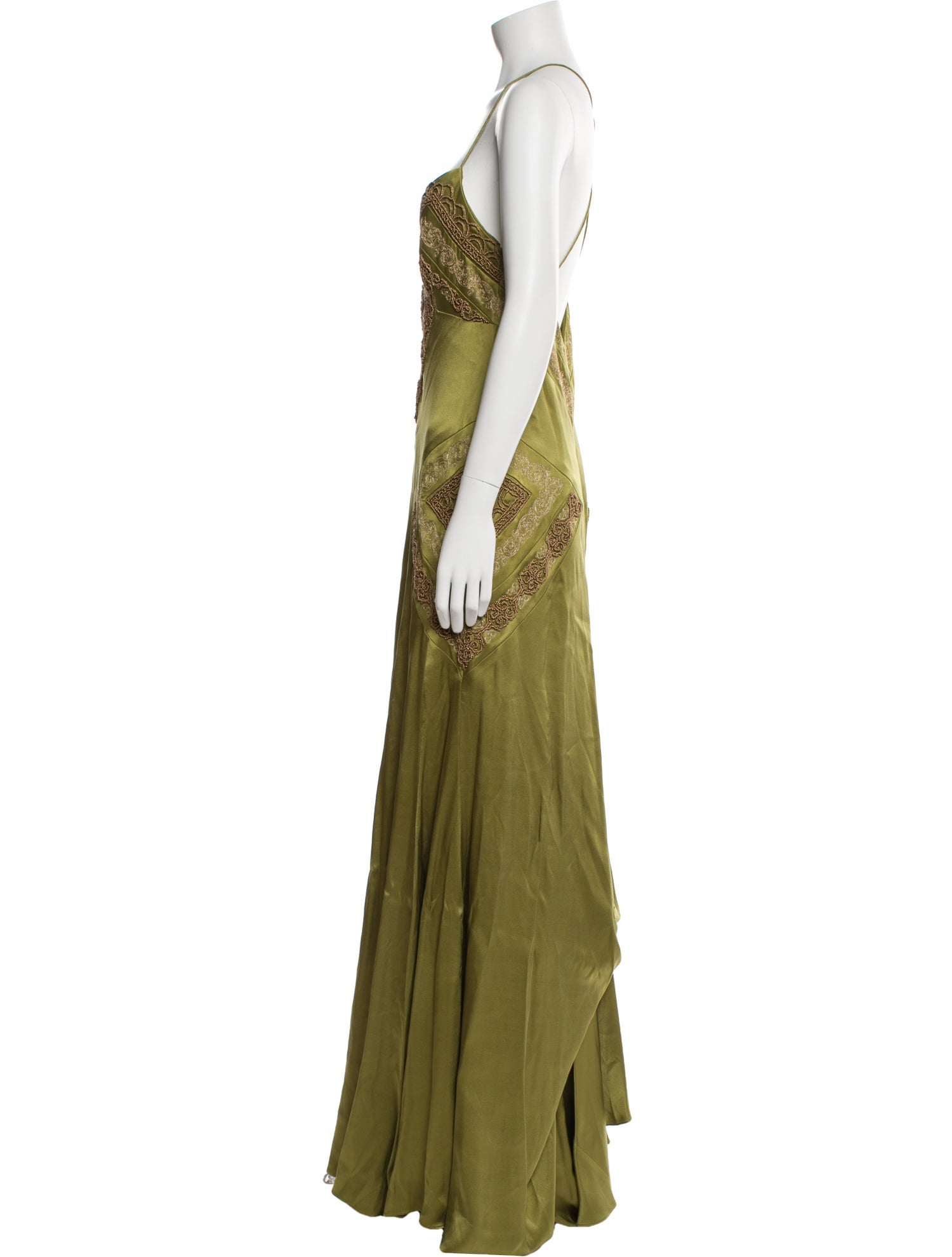 Nicole Miller Silk Long Dress - Green Dresses, Clothing - WNI45115 ...