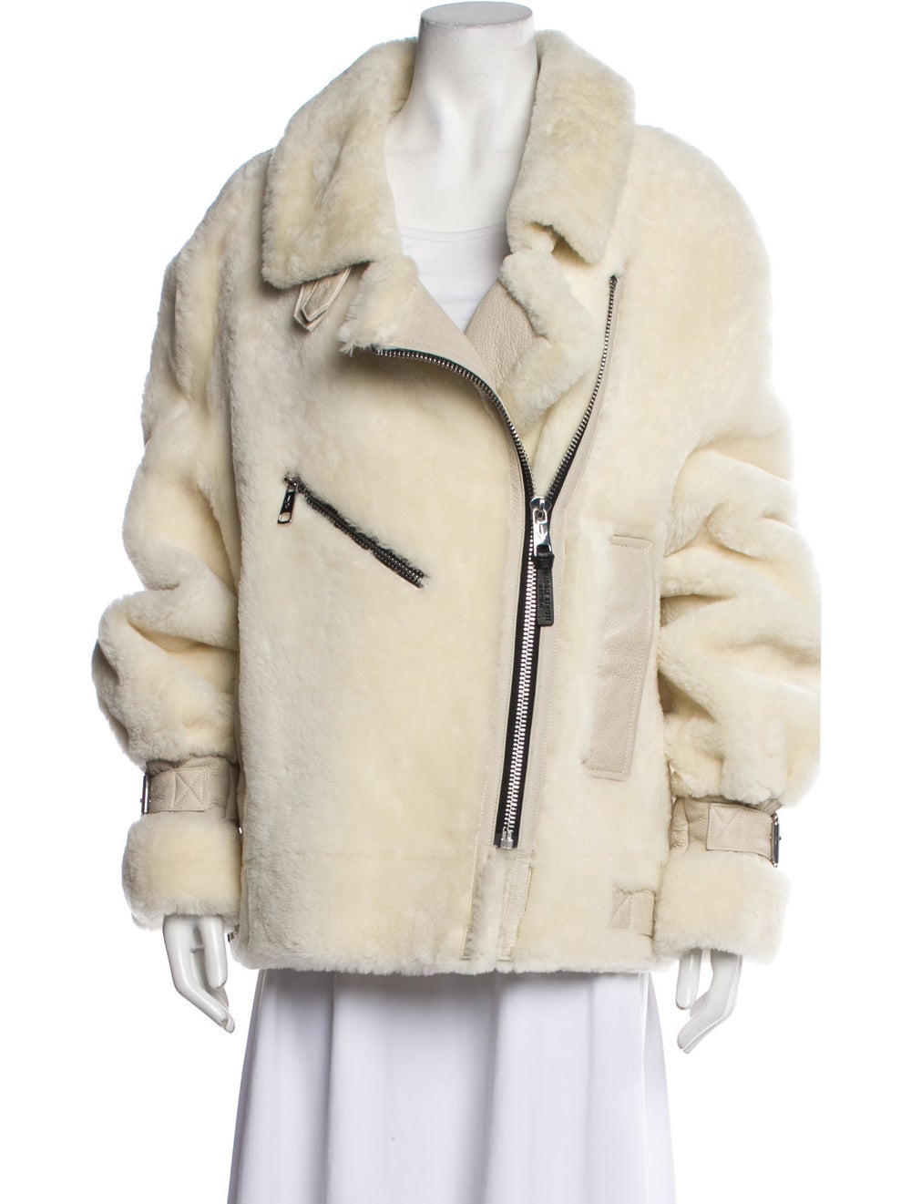 Nicole Benisti Shearling Fur Jacket Neutrals Stand Co… - Gem