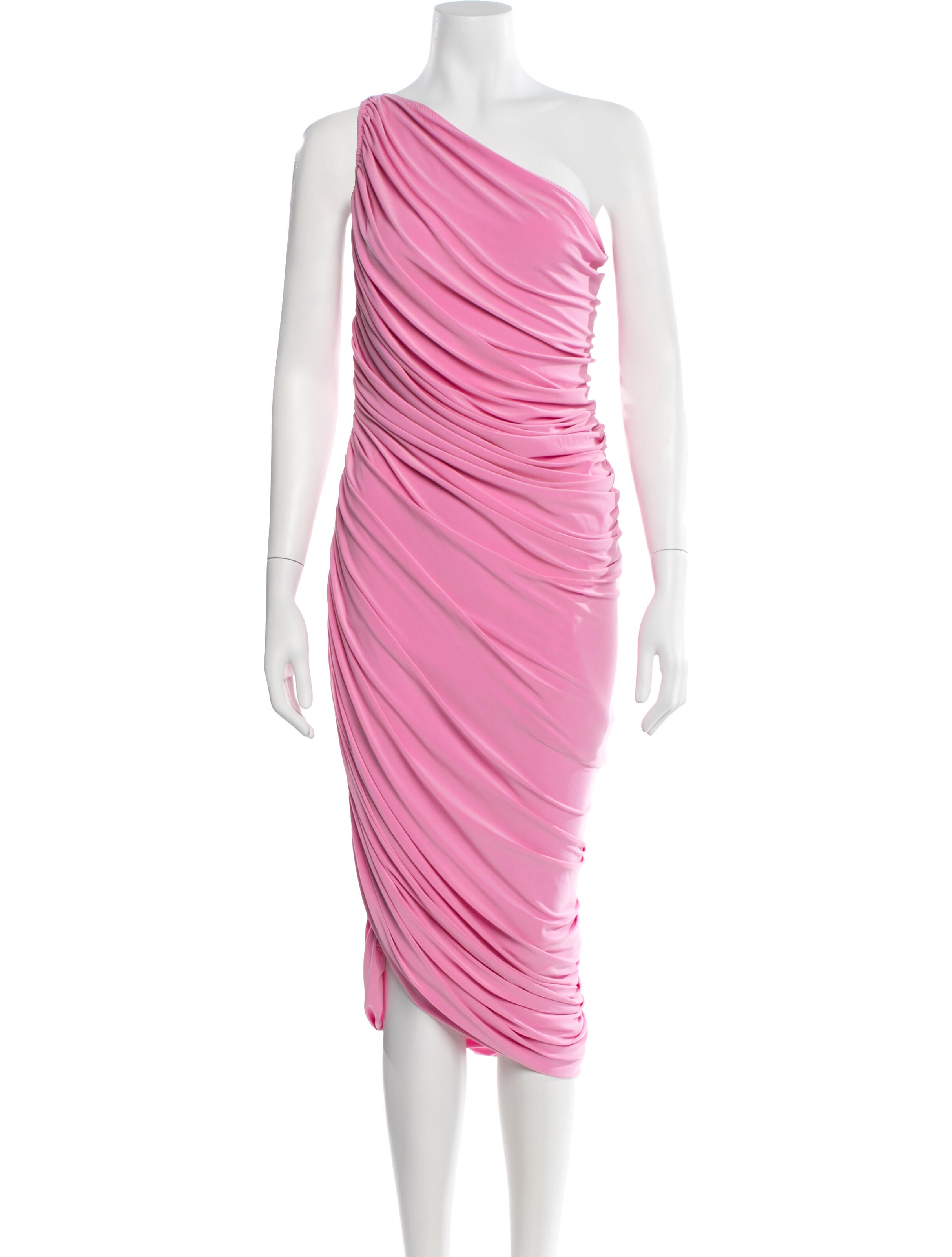 Norma Kamali One-Shoulder Midi Length Dress - Pink Dresses, Clothing ...