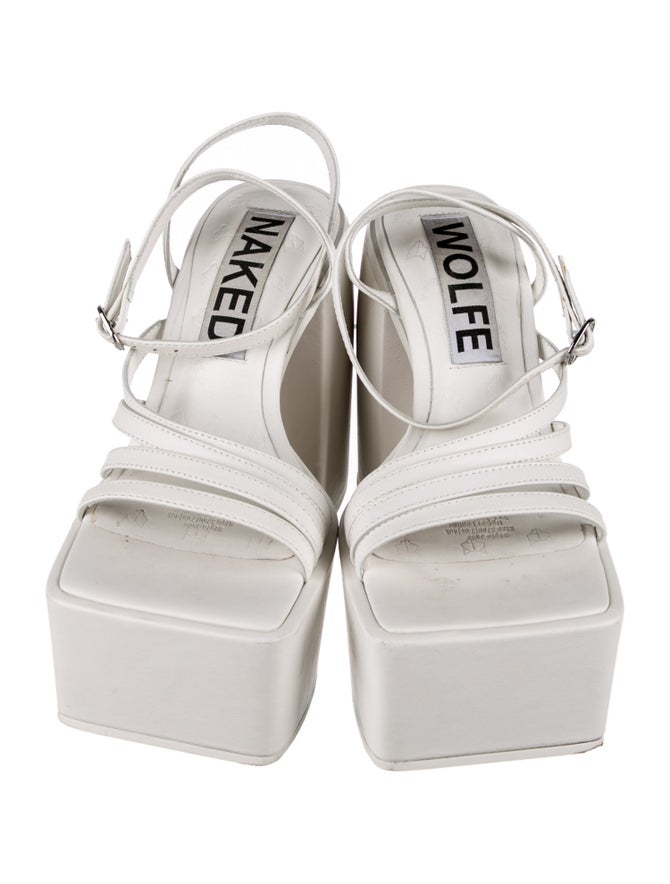 Naked Wolfe Leather Sandals - White Sandals, Shoes - WNKDW20372 | The ...