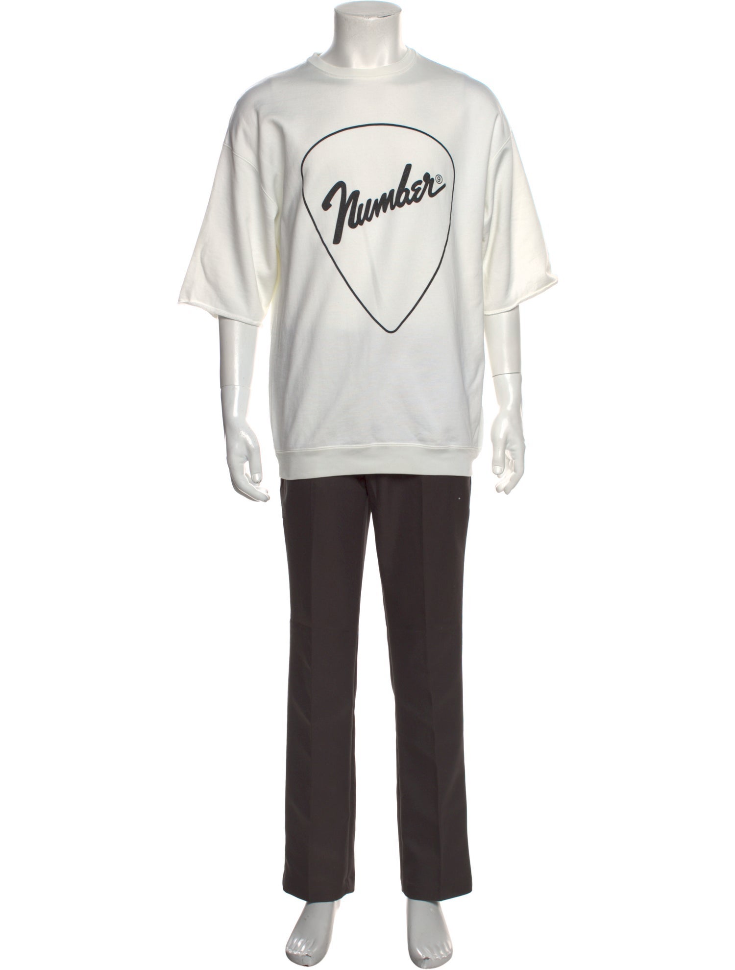 Number (N)ine Graphic Print Mock Neck T-Shirt - White T-Shirts ...