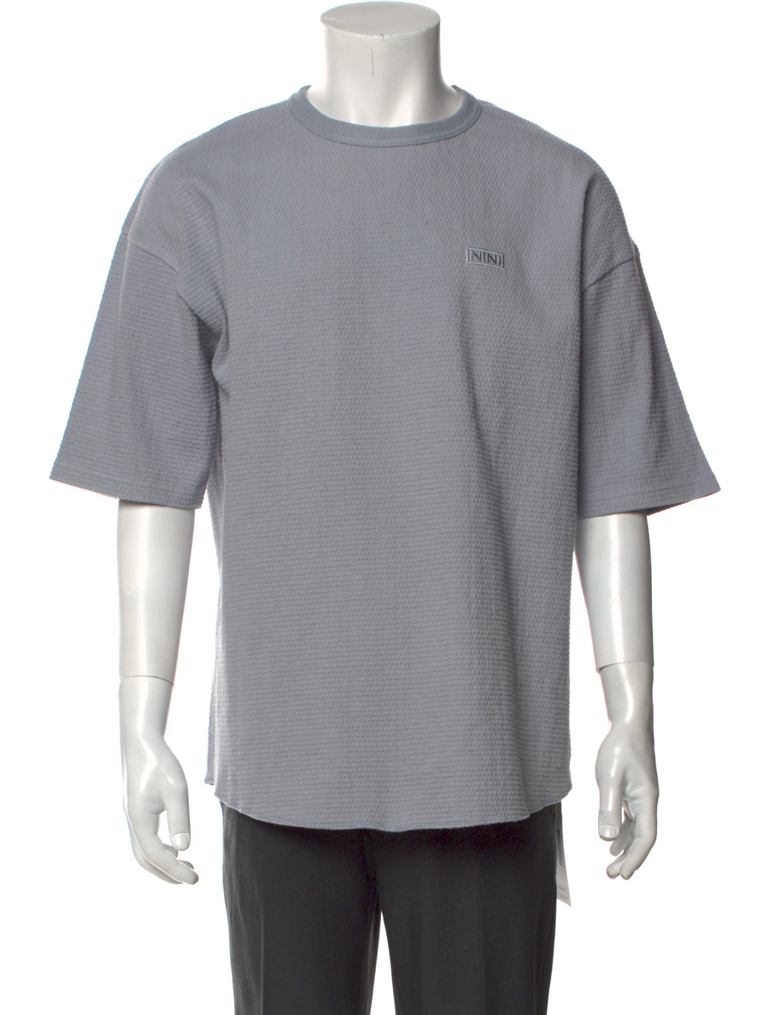 Number (N)ine Oversized Boxy Round Hem Crew Neck T-Shirt - Blue T ...