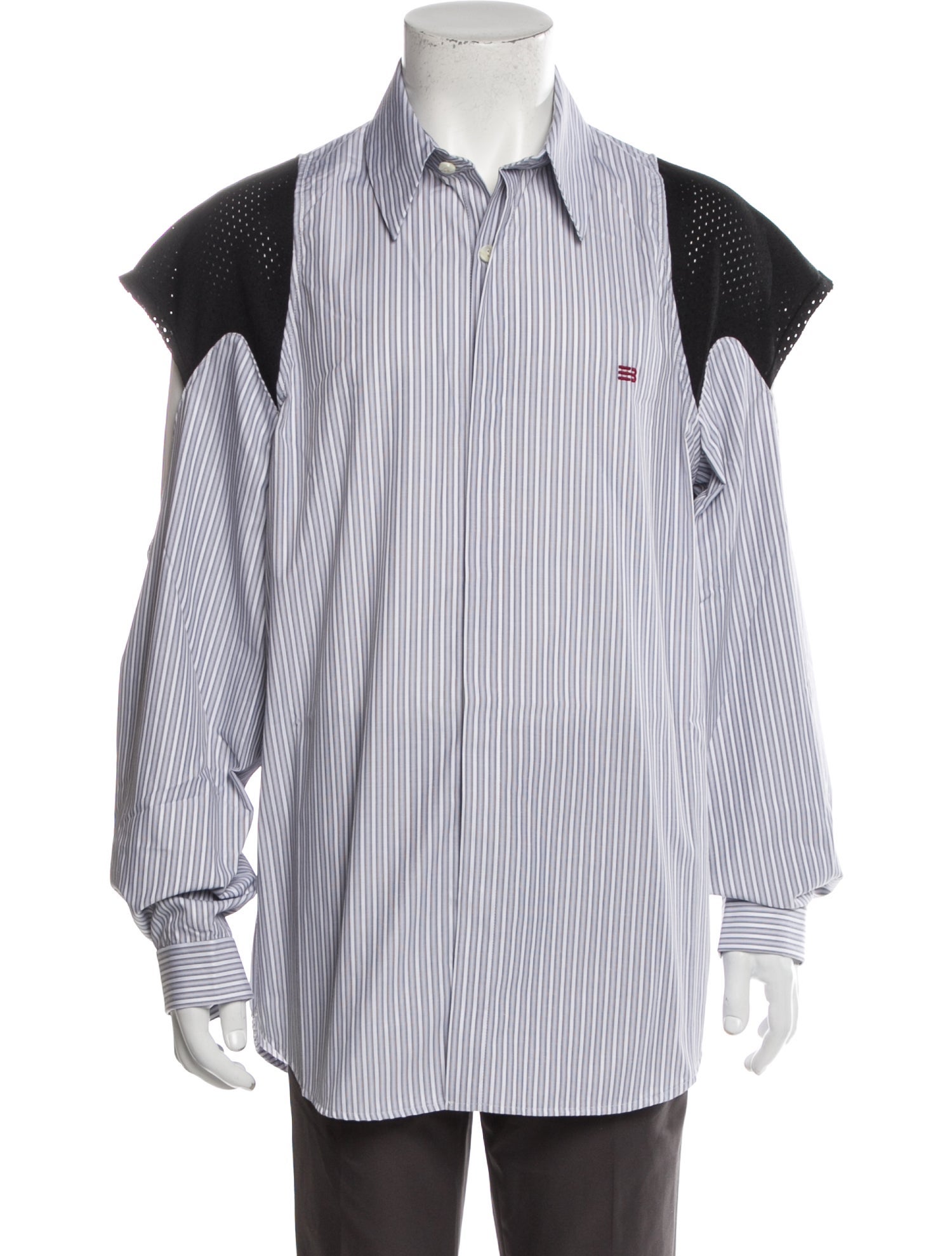 Namesake Striped Long Sleeve Denim Shirt w/ Tags - Blue Casual Shirts ...