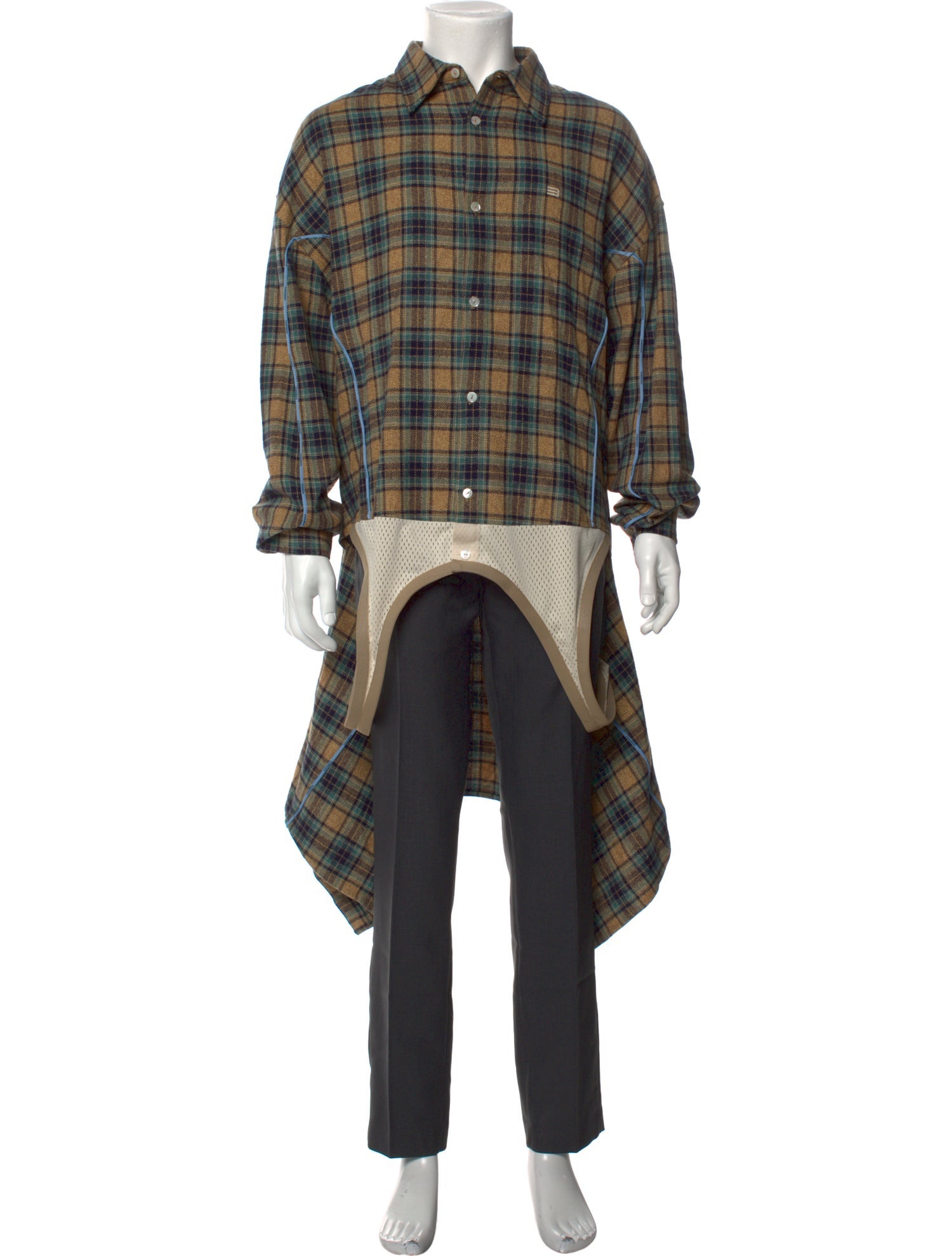 Namesake Plaid Print Long Sleeve Shirt - Neutrals Casual Shirts ...
