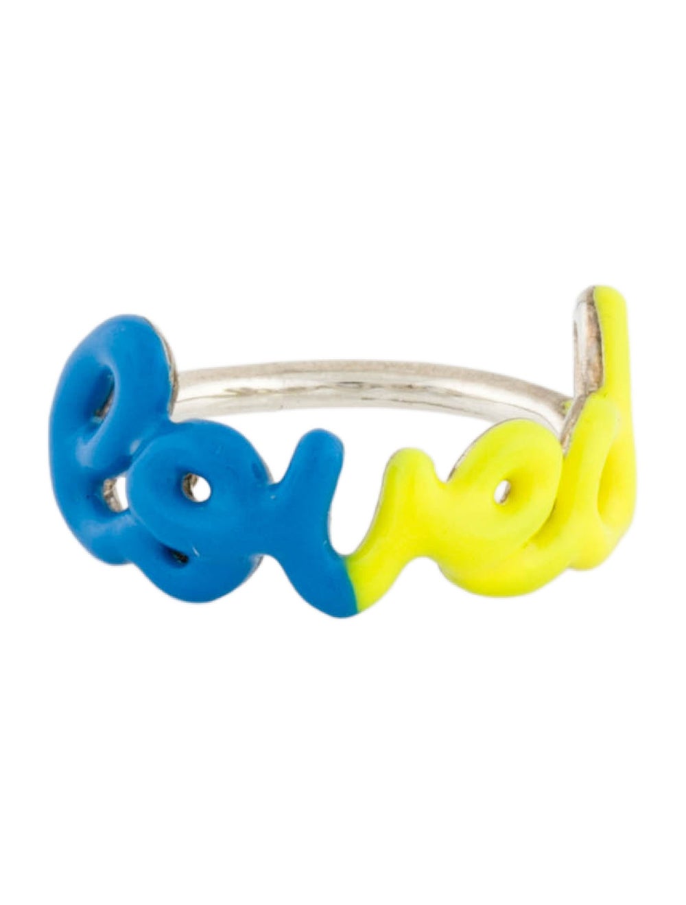 Nora Kogan Enamel 'Loved' Script Band - Blue Band, Rings - WNOKO20133 ...