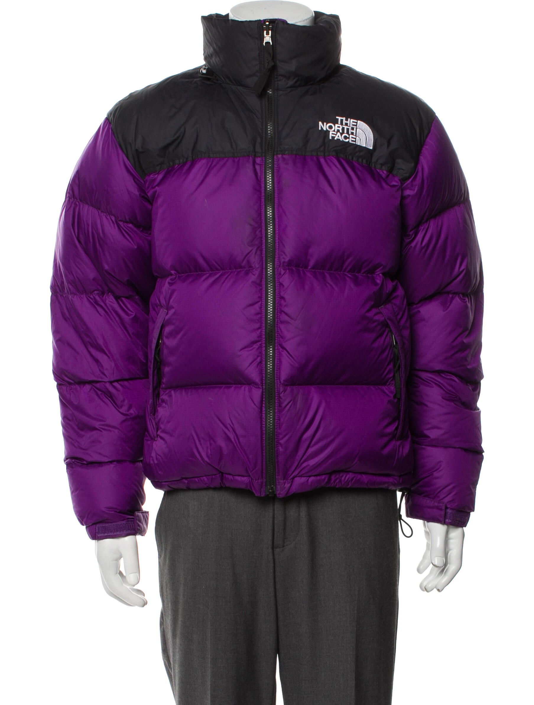 The North Face Colorblock Pattern Puffer Coat - Purple Outerwear ...