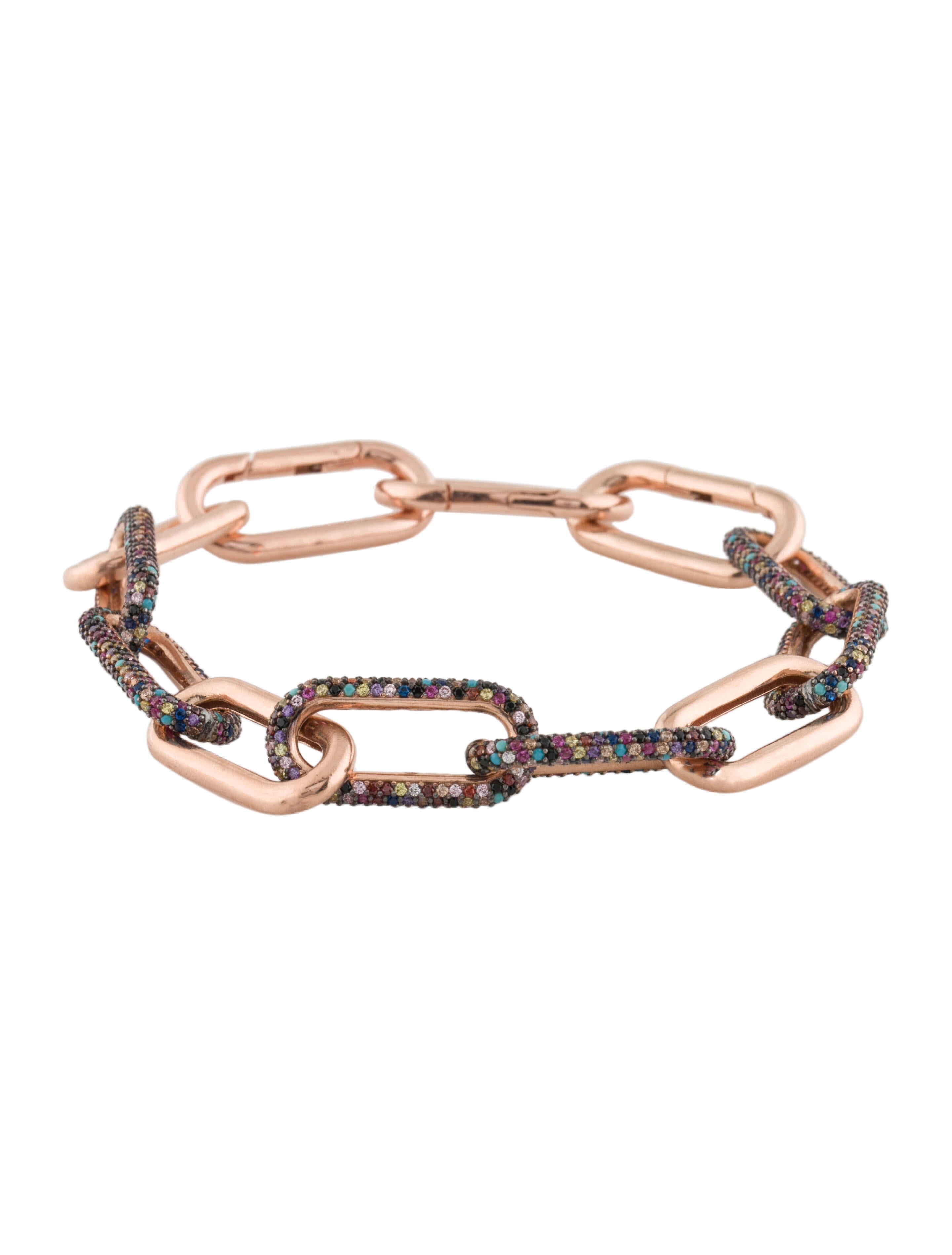 Nickho Rey Crystal Link Bracelet - Rose Gold-Tone Metal Link, Bracelets ...