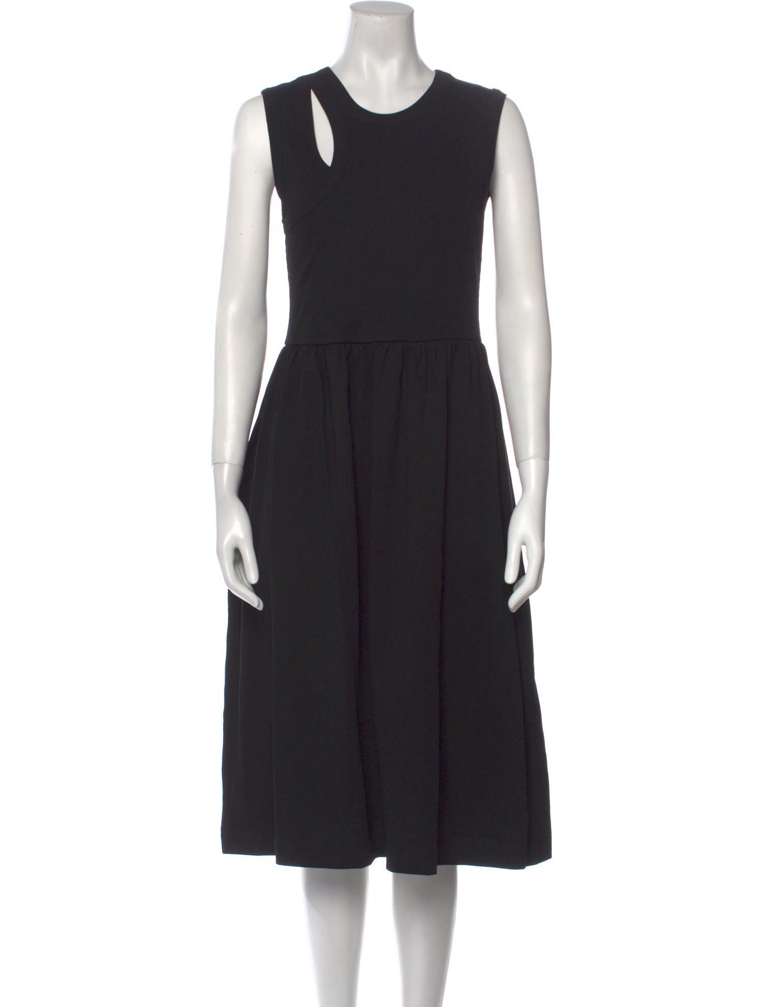 NINETY PERCENT Crew Neck Midi Length Dress - Black Dresses, Clothing ...