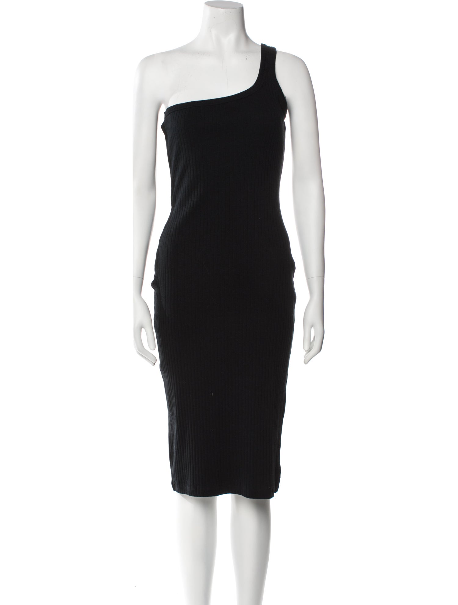 NINETY PERCENT One-Shoulder Midi Length Dress - Black Dresses, Clothing ...