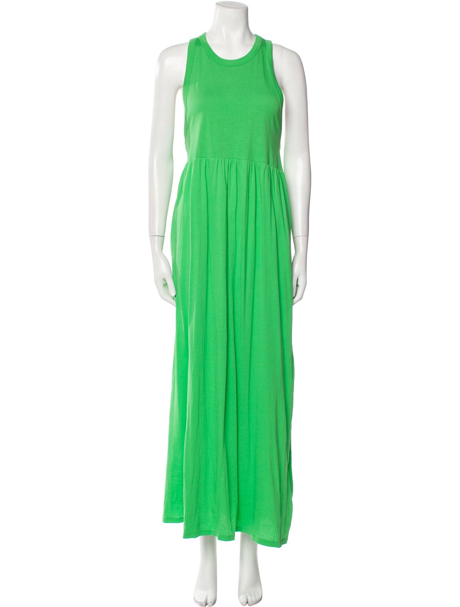 NINETY PERCENT Crew Neck Long Dress - Green Dresses, Clothing ...