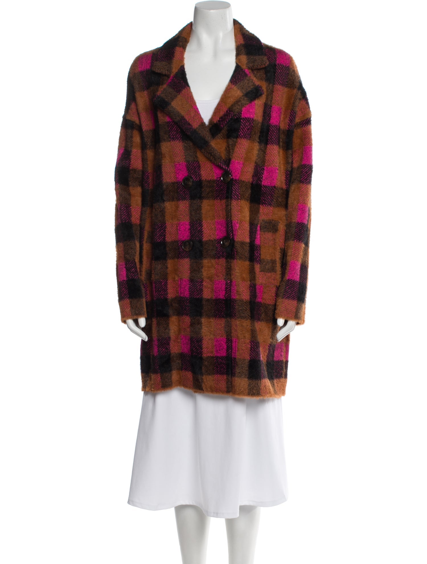 NVLT Nylon Plaid Print Coat w/ Tags - Brown Coats, Clothing ...