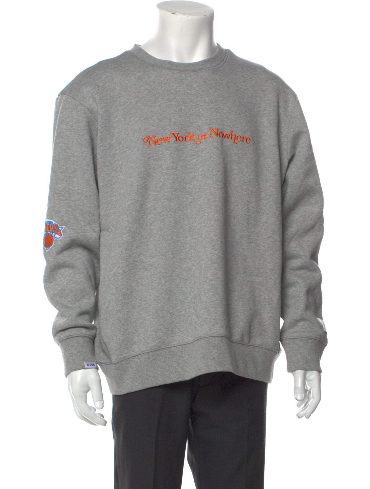 NYON Graphic Print Crew Neck Sweatshirt - Grey Sweatshirts & Hoodies ...