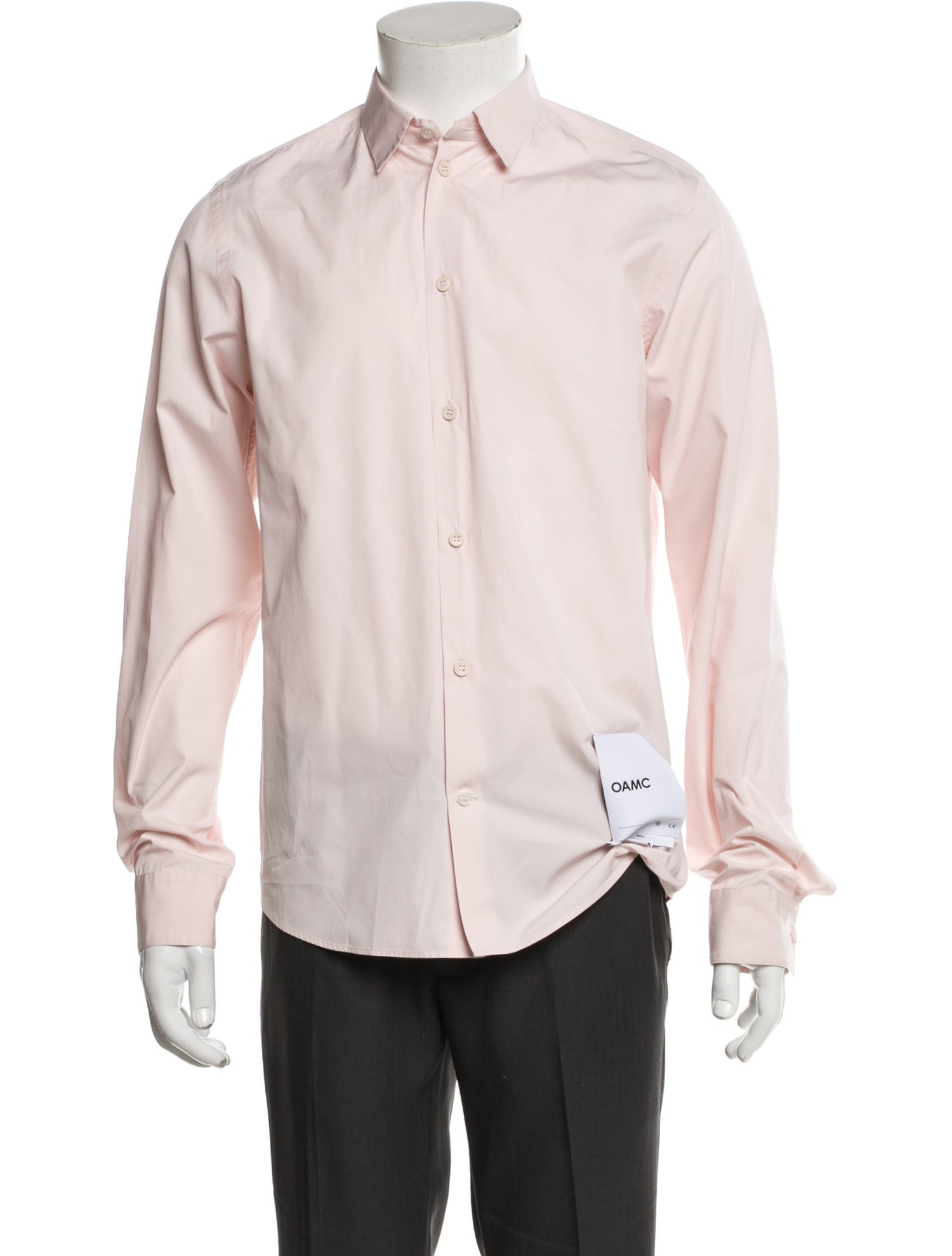 OAMC Long Sleeve Dress Shirt - Pink Dress Shirts, Clothing - WOAMC21076 ...